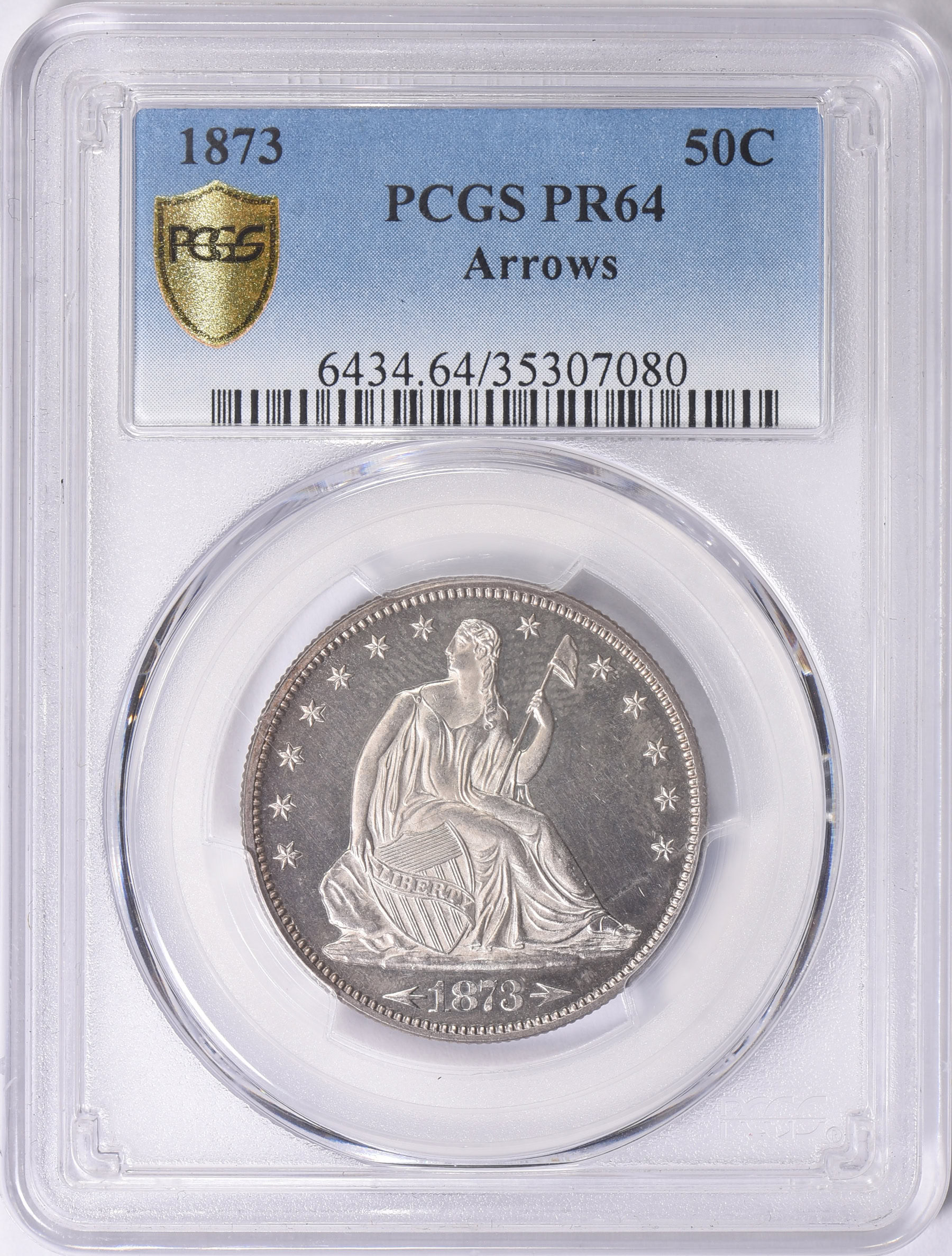 1873 Seated Liberty Half Dollar Arrows PCGS Proof-64 (Item 1769965) | GreatCollections Coin Auctions