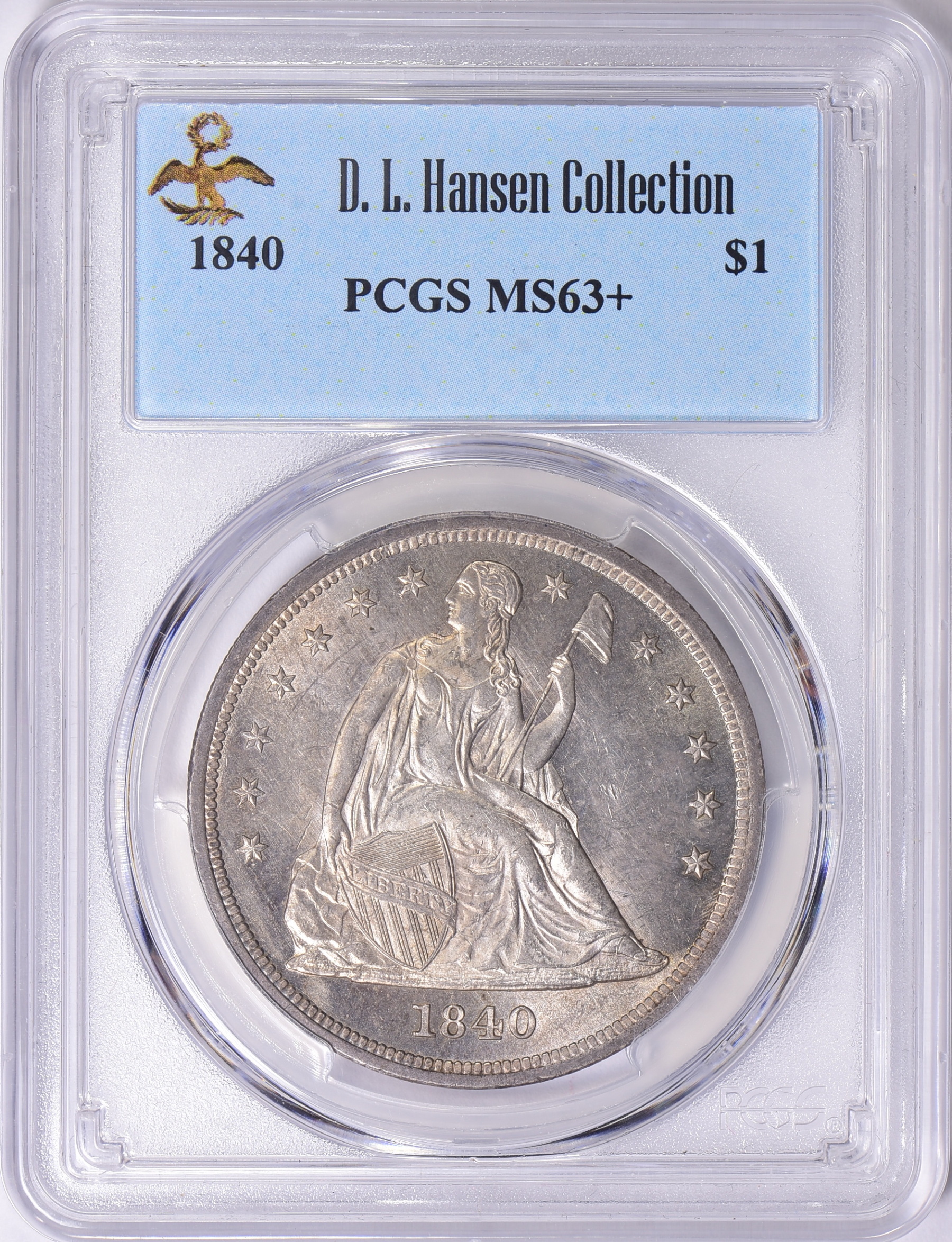 1840 Seated Liberty Silver Dollar PCGS MS-63+ (D.L. Hansen Collection) (Item 1769993 ...