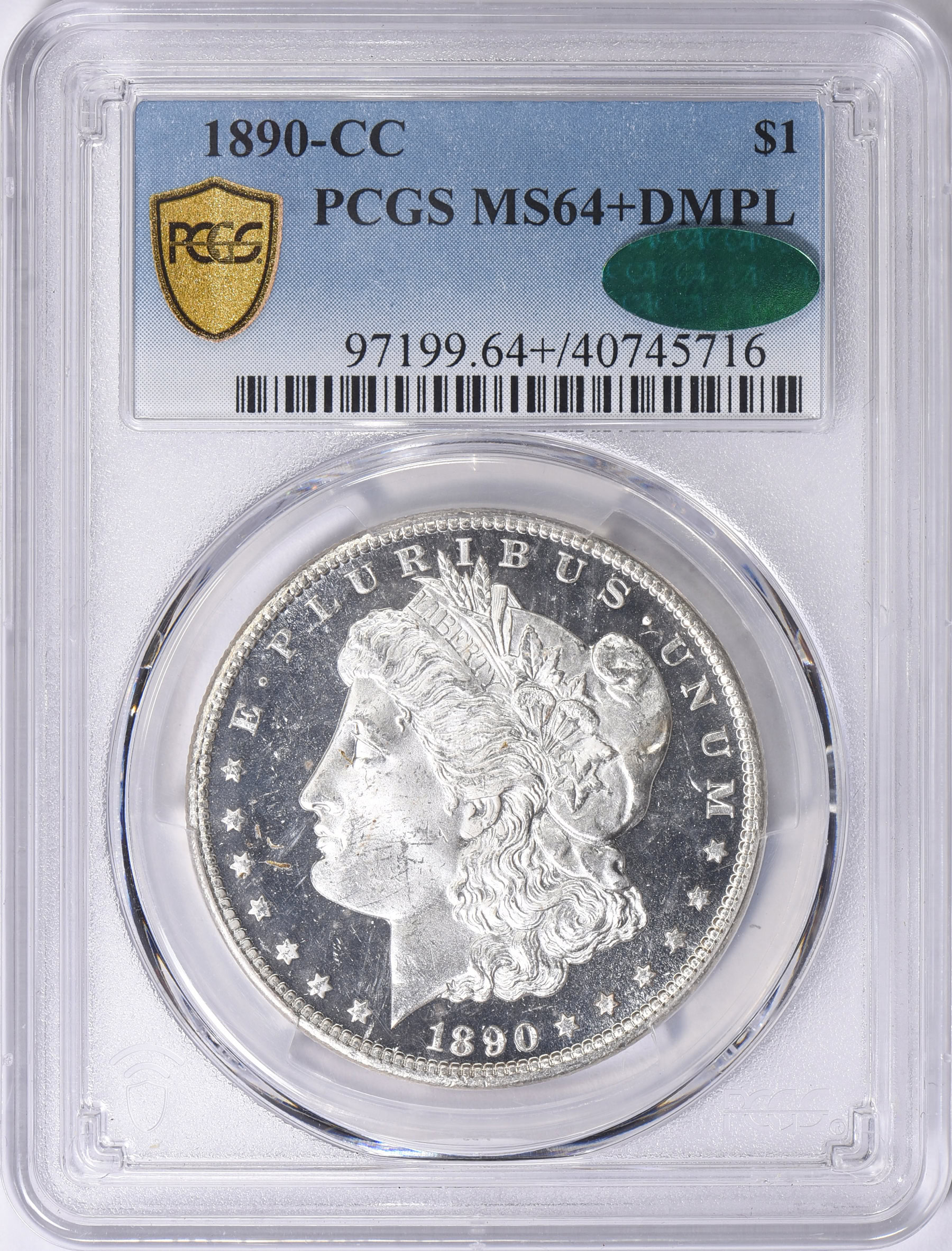 1890-CC Morgan Silver Dollar PCGS MS-64+ DMPL (CAC Green) (Item 1770010) | GreatCollections Coin ...