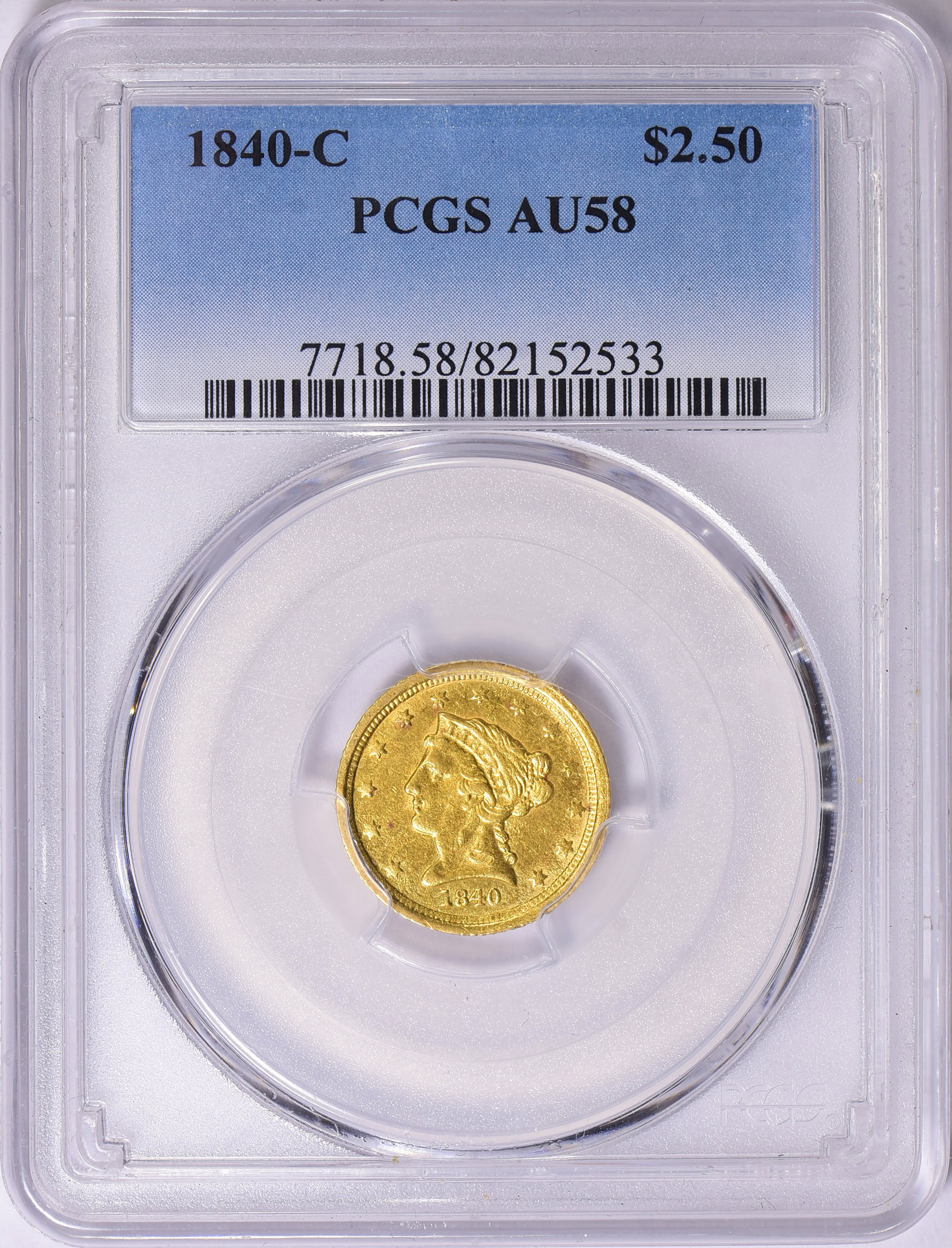 1840-C Liberty Gold Quarter Eagle PCGS AU-58 (Item 1770027) | GreatCollections Coin Auctions