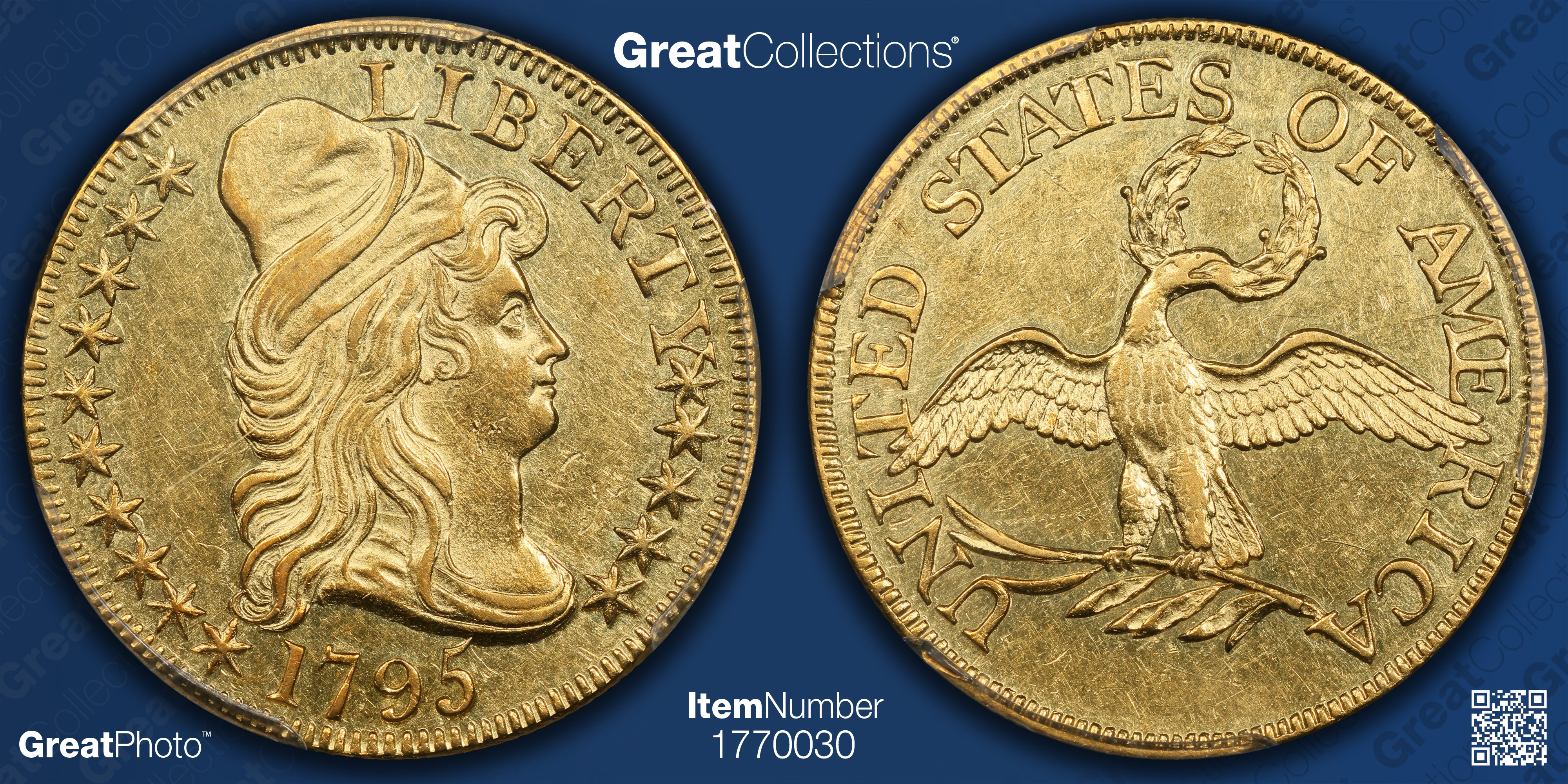 1795 Capped Bust Right Gold Half Eagle Small Eagle PCGS AU-58 (D.L ...