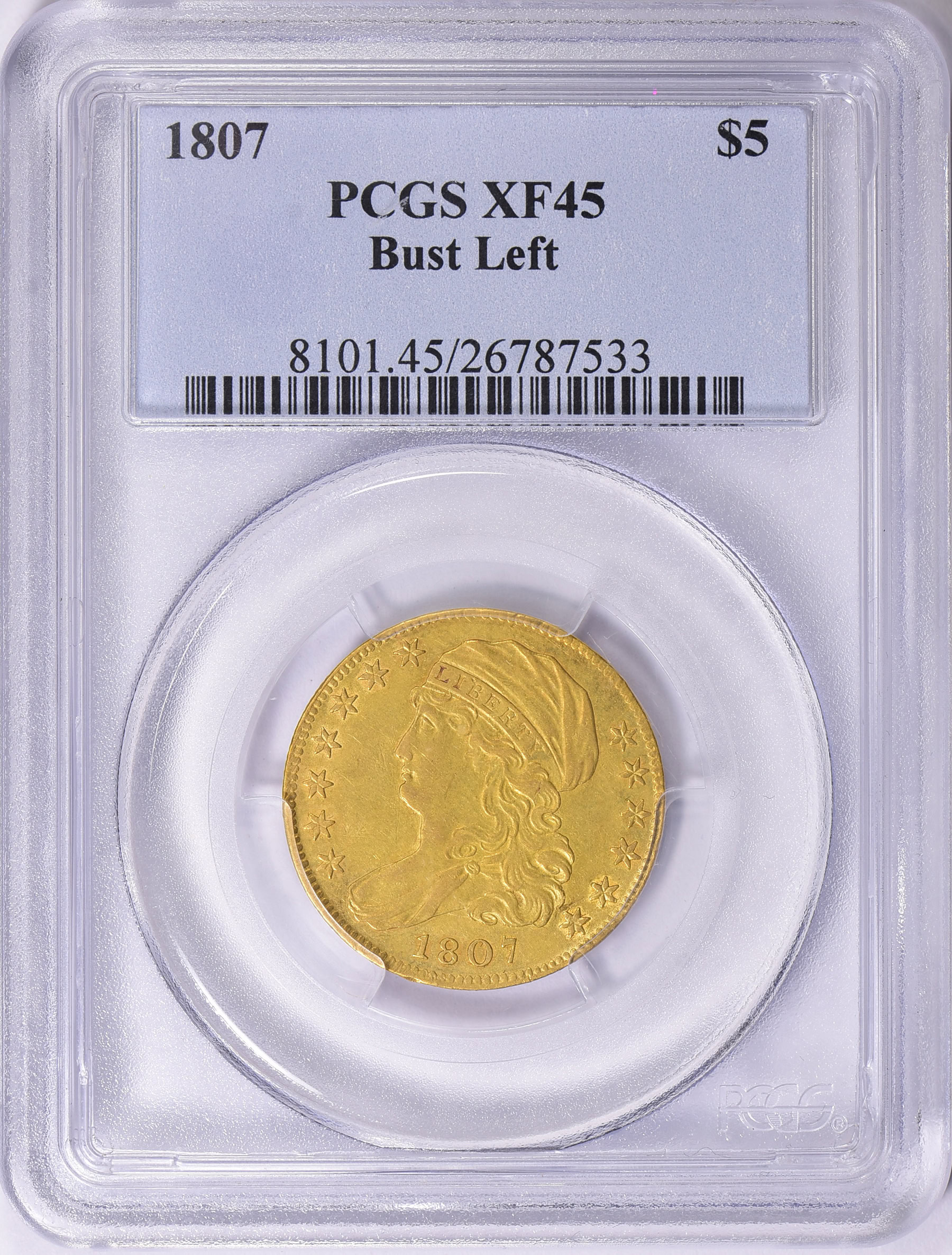 1807 Capped Bust Left Gold Half Eagle PCGS XF-45 (Item 1770032 ...