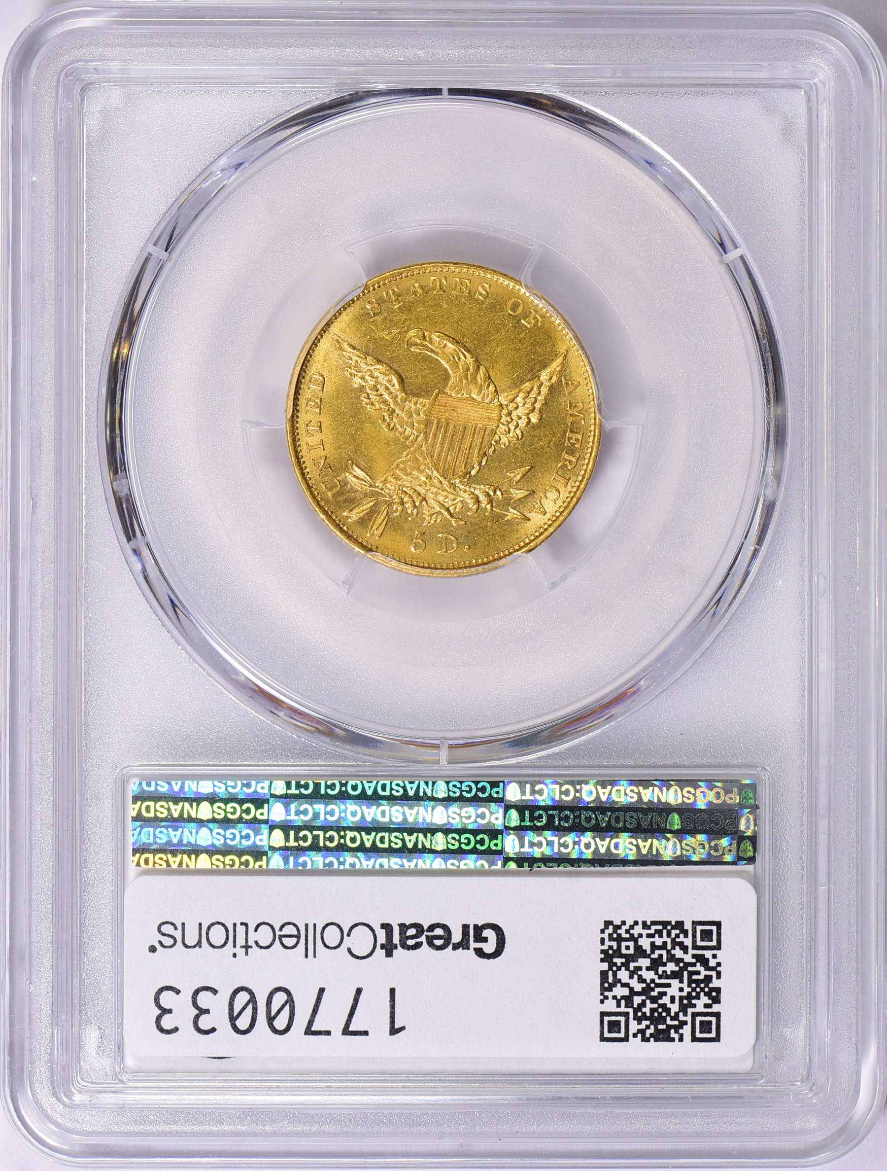 1834 Classic Head Gold Half Eagle Plain 4 PCGS MS-63 (CAC Green) (Item 1770033 ...