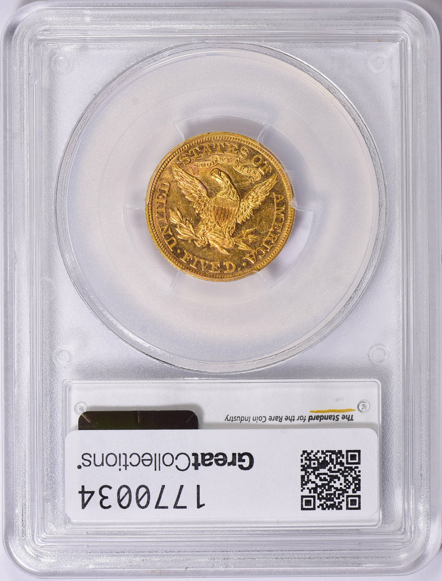 1866 Liberty Gold Half Eagle Motto PCGS AU-58 (CAC Green) (Item 1770034) | GreatCollections Coin ...