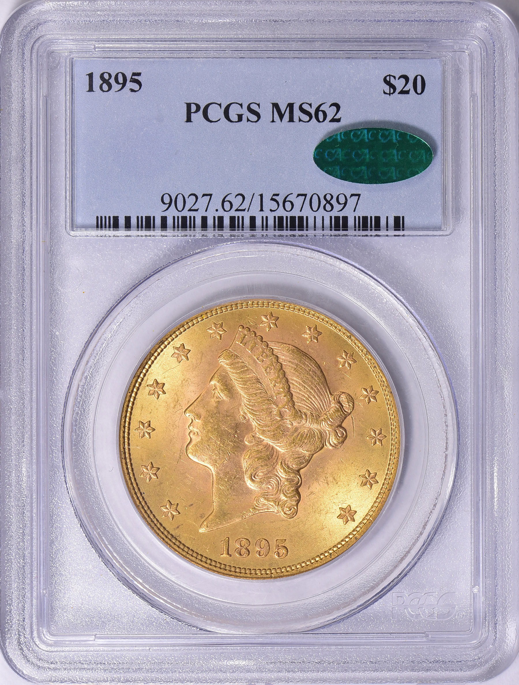 1895 Liberty Gold Double Eagle PCGS MS-62 (CAC Green) (Item 1770061) | GreatCollections Coin ...