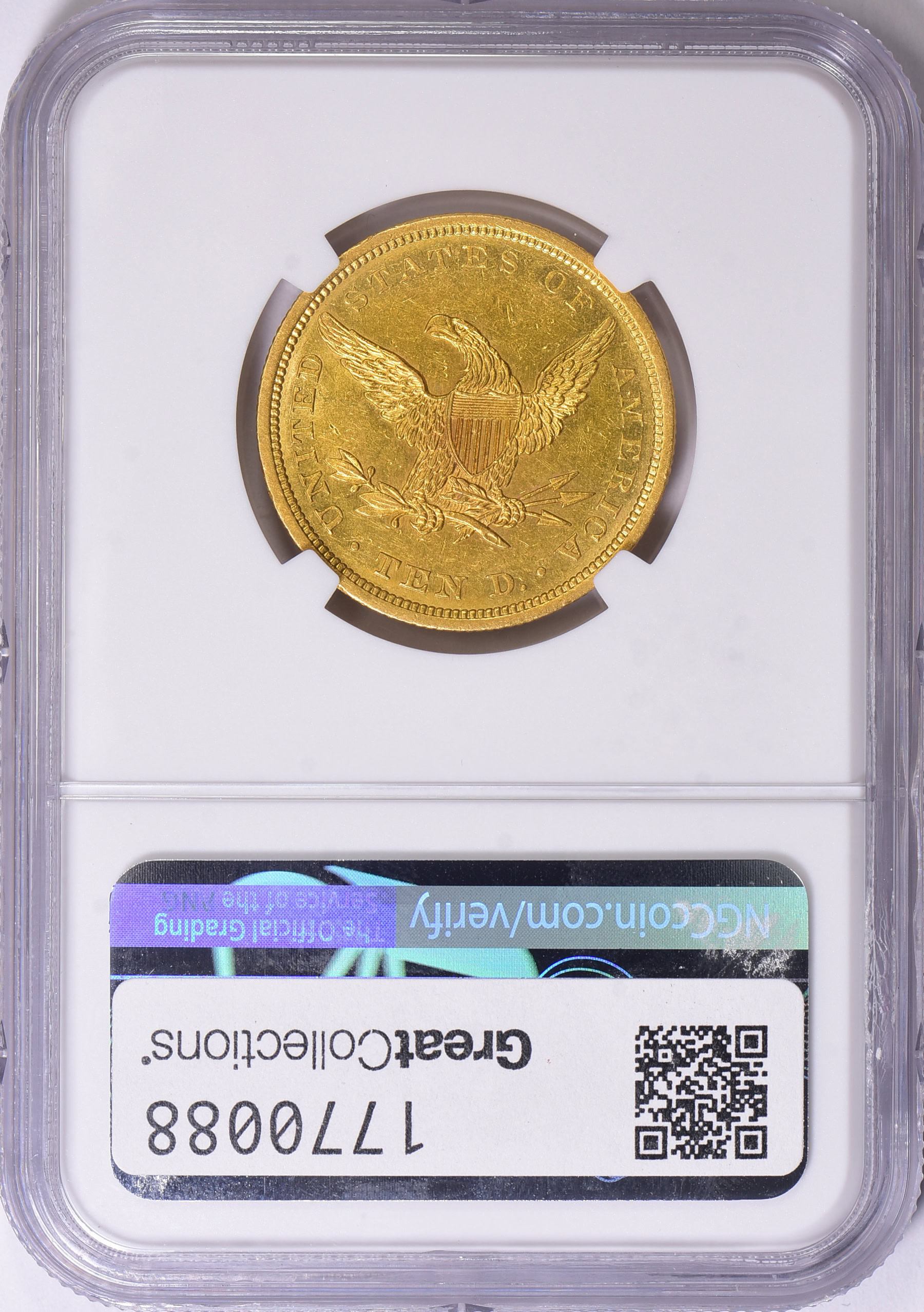 1840 Liberty Gold Eagle NGC AU-58+ (Item 1770088) | GreatCollections Coin Auctions