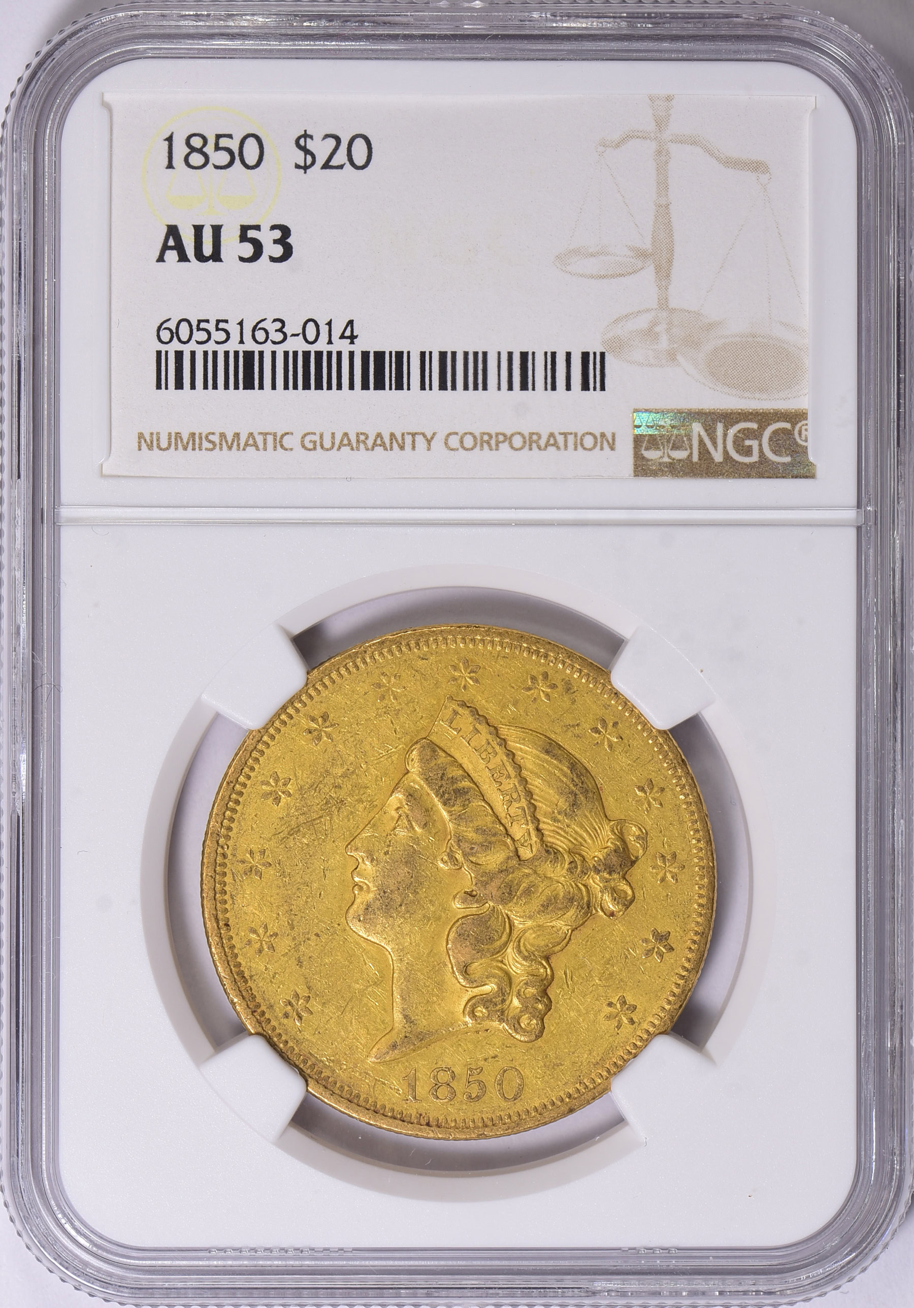 1850 Liberty Gold Double Eagle NGC AU-53 (Item 1770089) | GreatCollections Coin Auctions