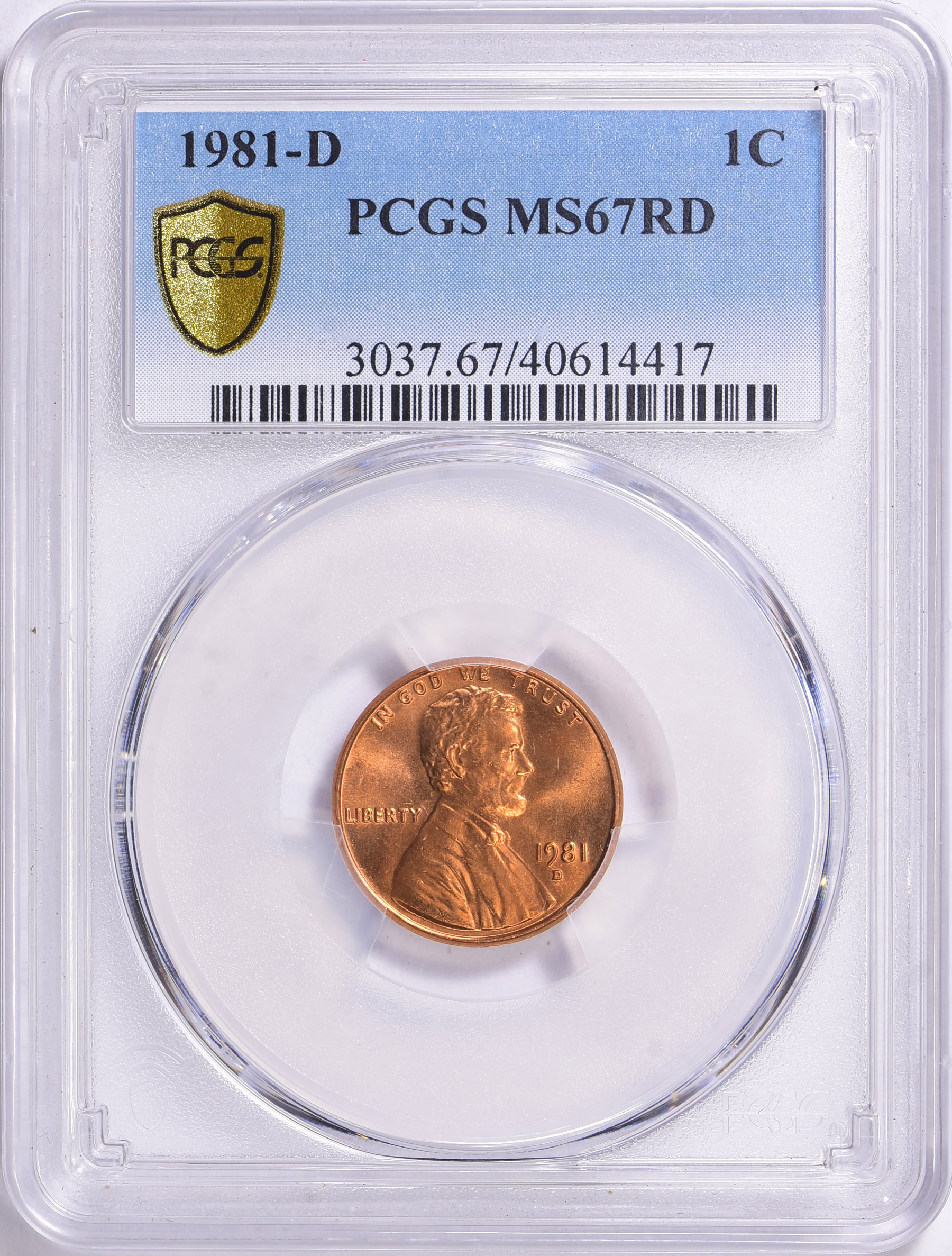 1981-D Lincoln Cent PCGS MS-67 RD (Item 1770098) | GreatCollections Coin Auctions