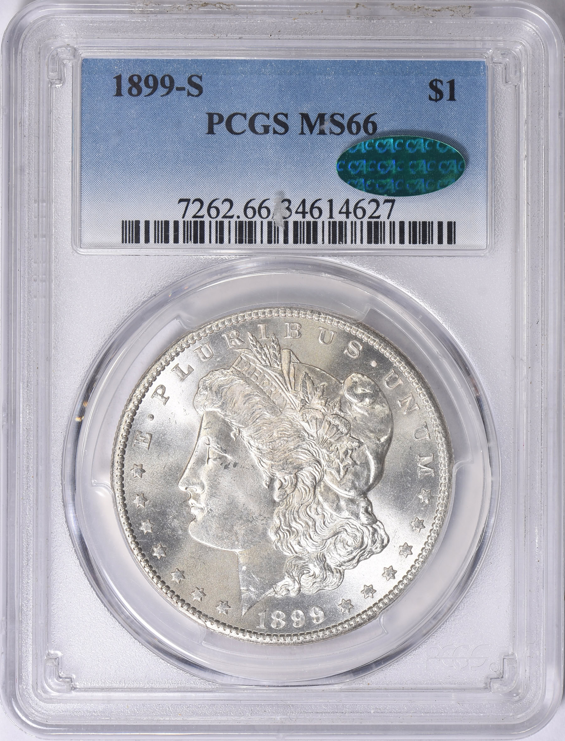 1899-S Morgan Silver Dollar PCGS MS-66 (CAC Green) (Item 1770139) | GreatCollections Coin Auctions