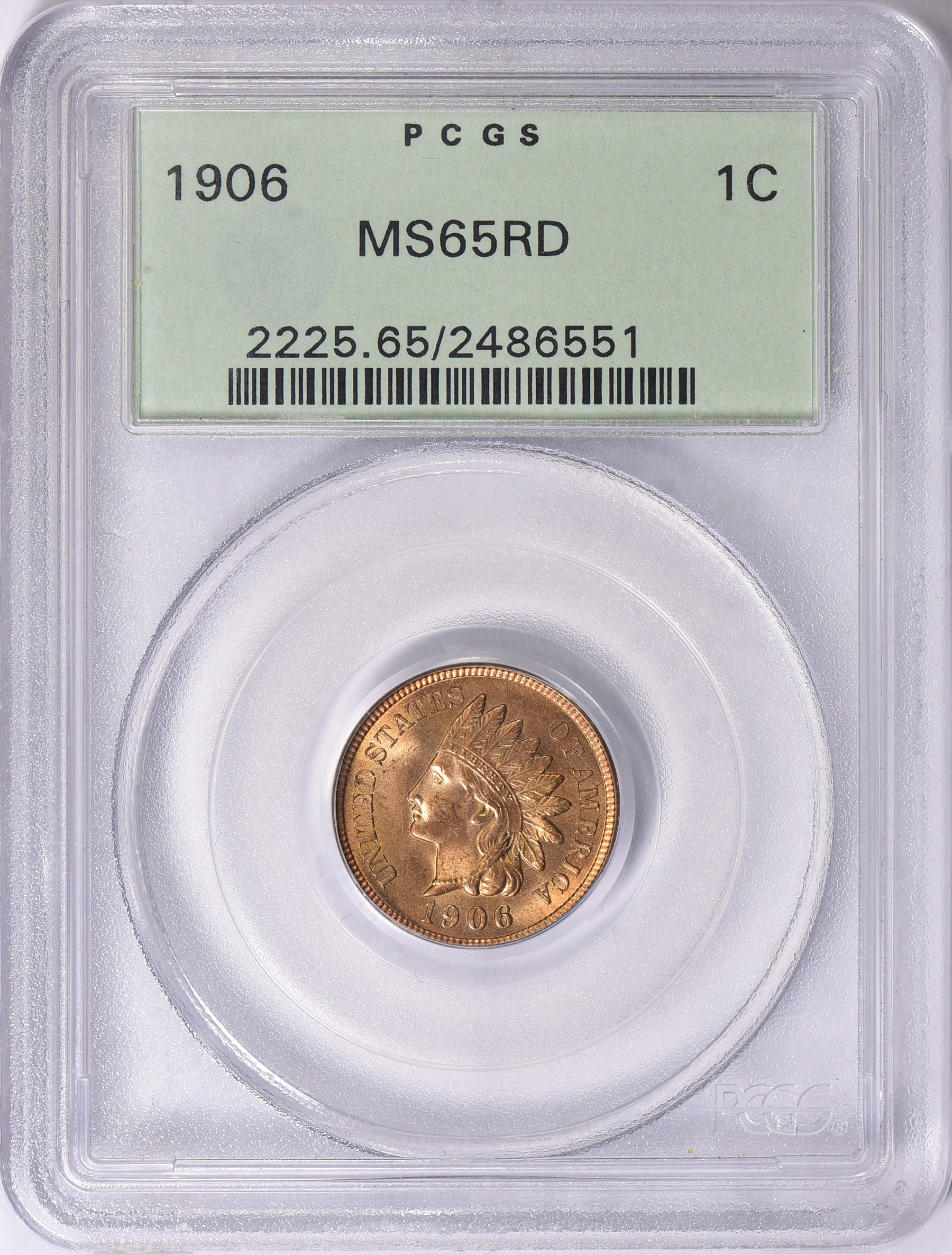 1906 Indian Cent PCGS MS-65 RD OGH (Item 1770167) | GreatCollections Coin Auctions