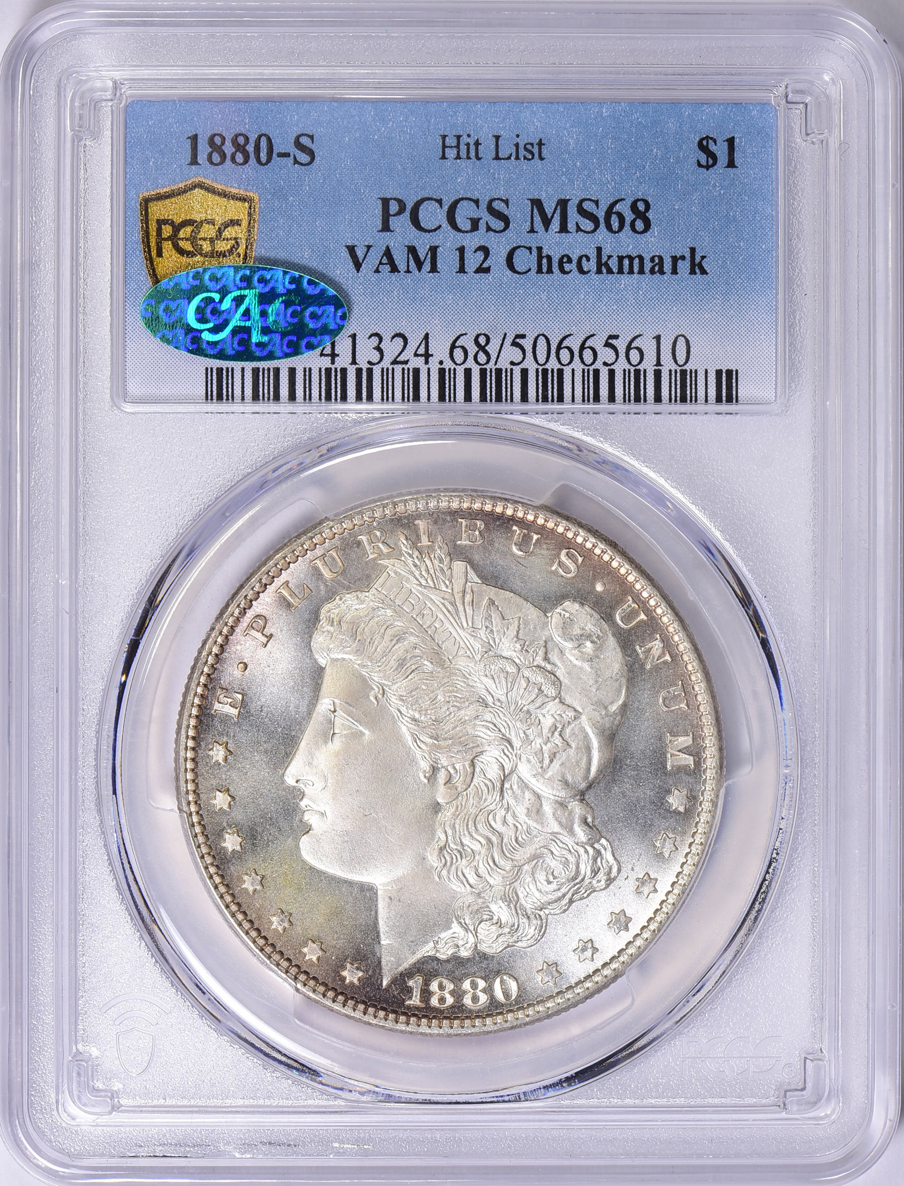 1880-S Morgan Silver Dollar Checkmark VAM-12 Hit List PCGS MS-68 (CAC ...
