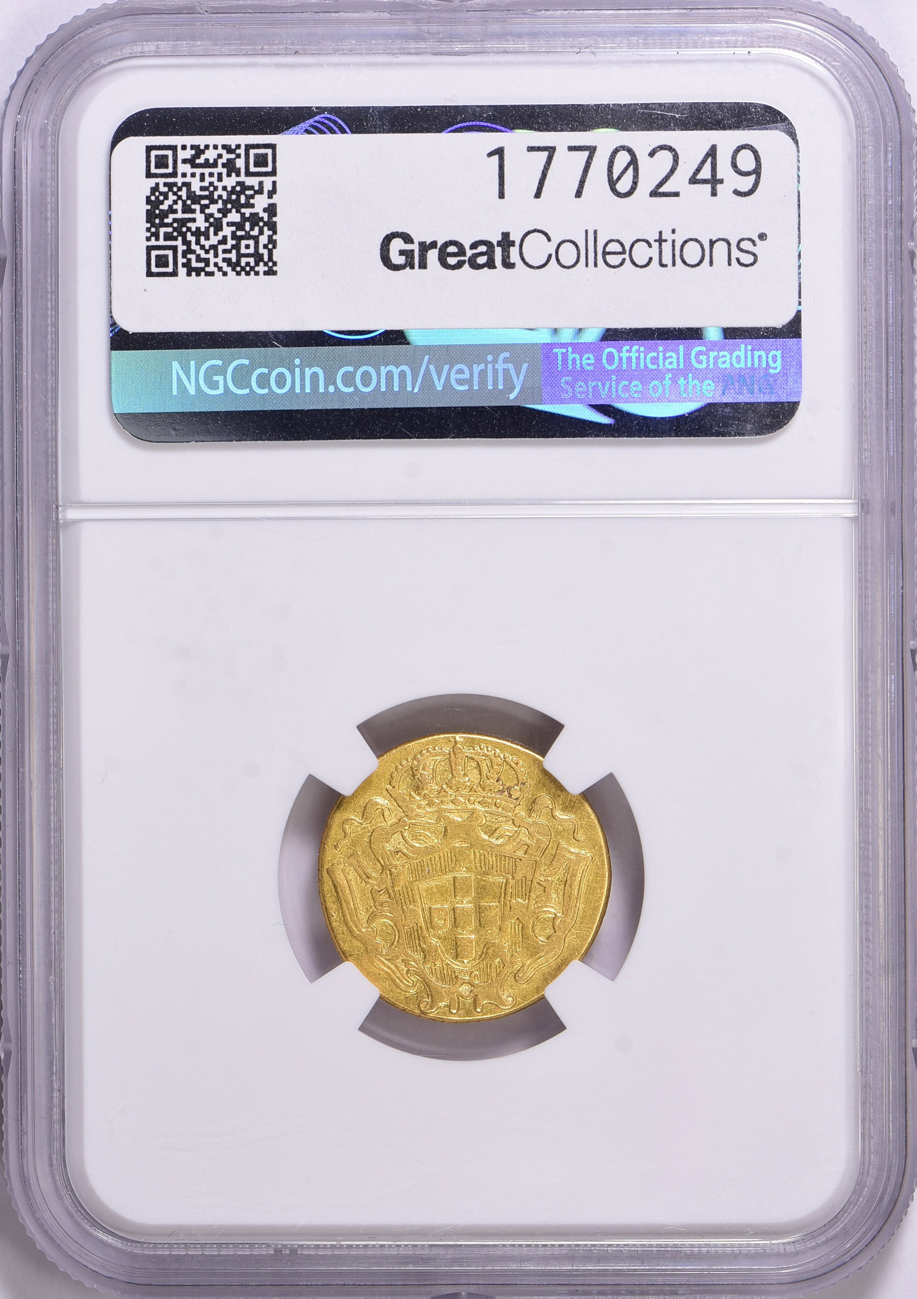 Brazil 1732-M Gold 1,600 Reis KM-125 NGC Clipped (Ex: Petropolis ...