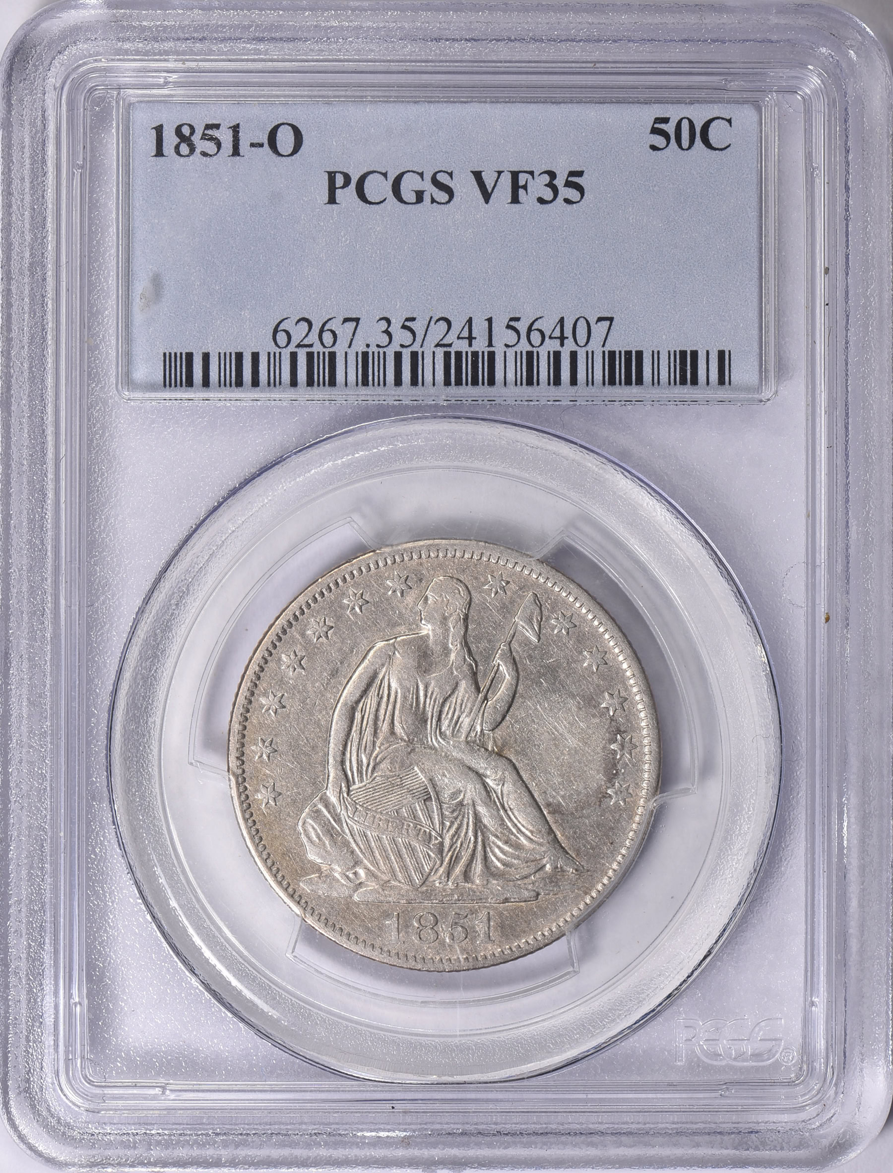 1851-O Seated Liberty Half Dollar PCGS VF-35 (Item 1770250) | GreatCollections Coin Auctions