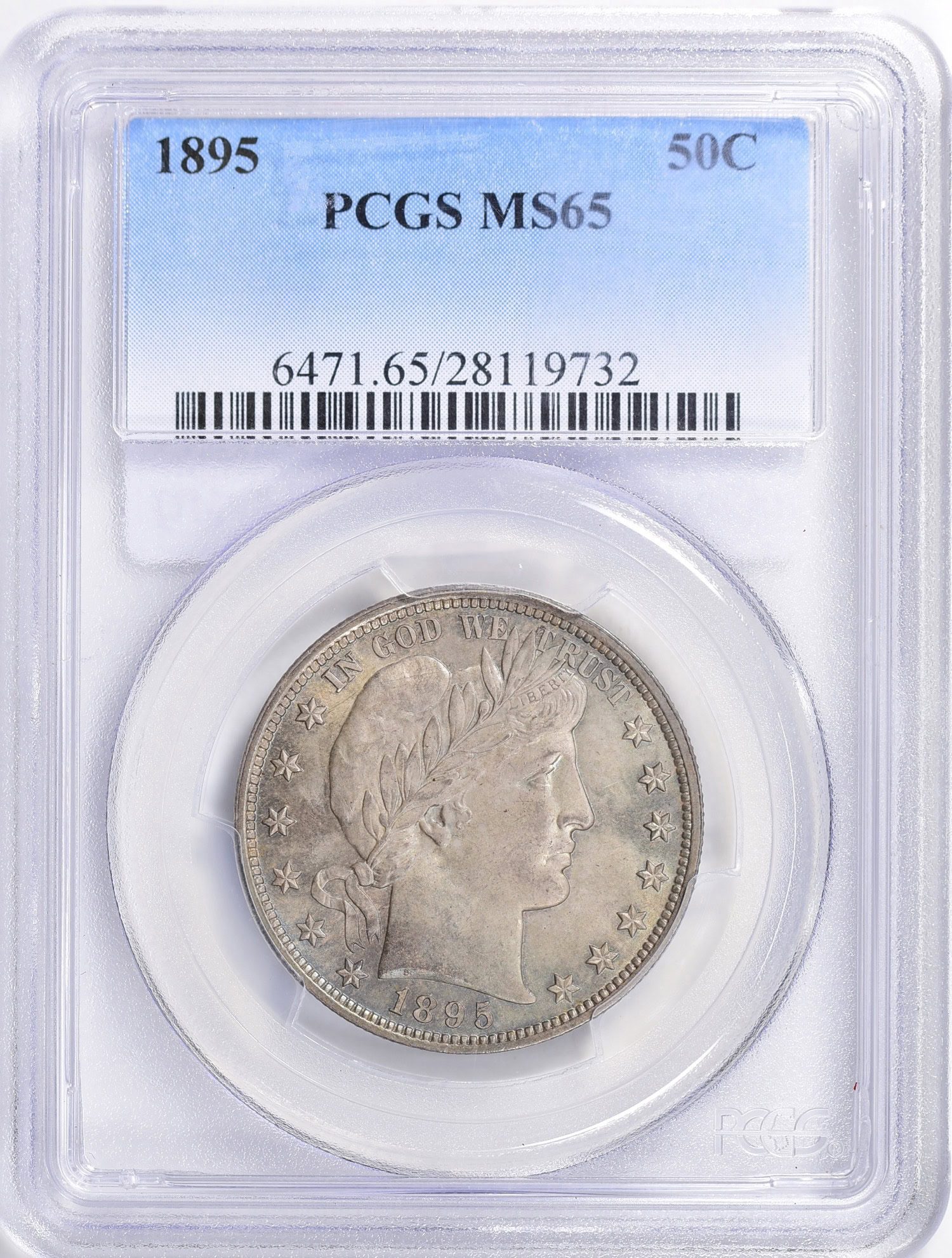 1895 Barber Half Dollar PCGS MS-65 (Toned) (Item 1770305) | GreatCollections Coin Auctions