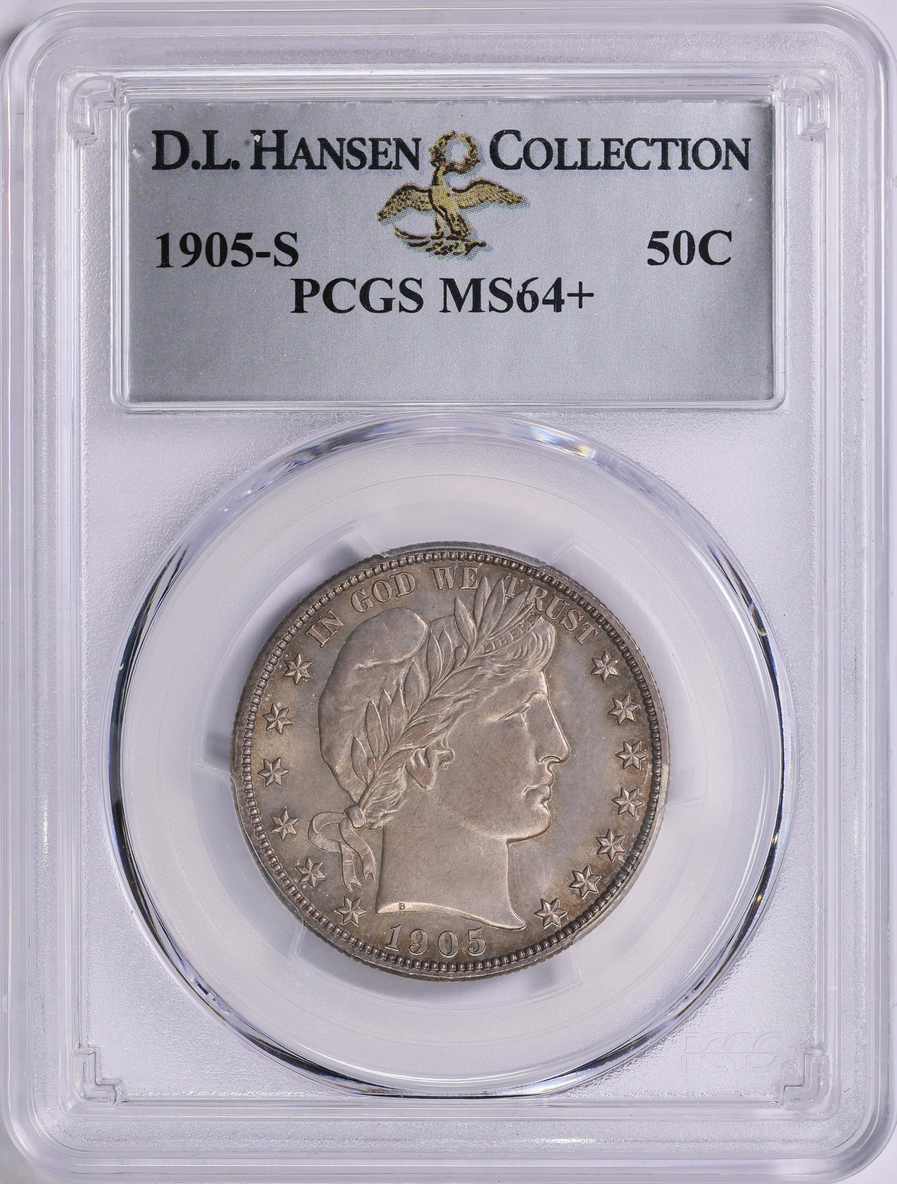 1905-S Barber Half Dollar PCGS MS-64+ (Toned) (D.L. Hansen Collection) (Item 1770352 ...