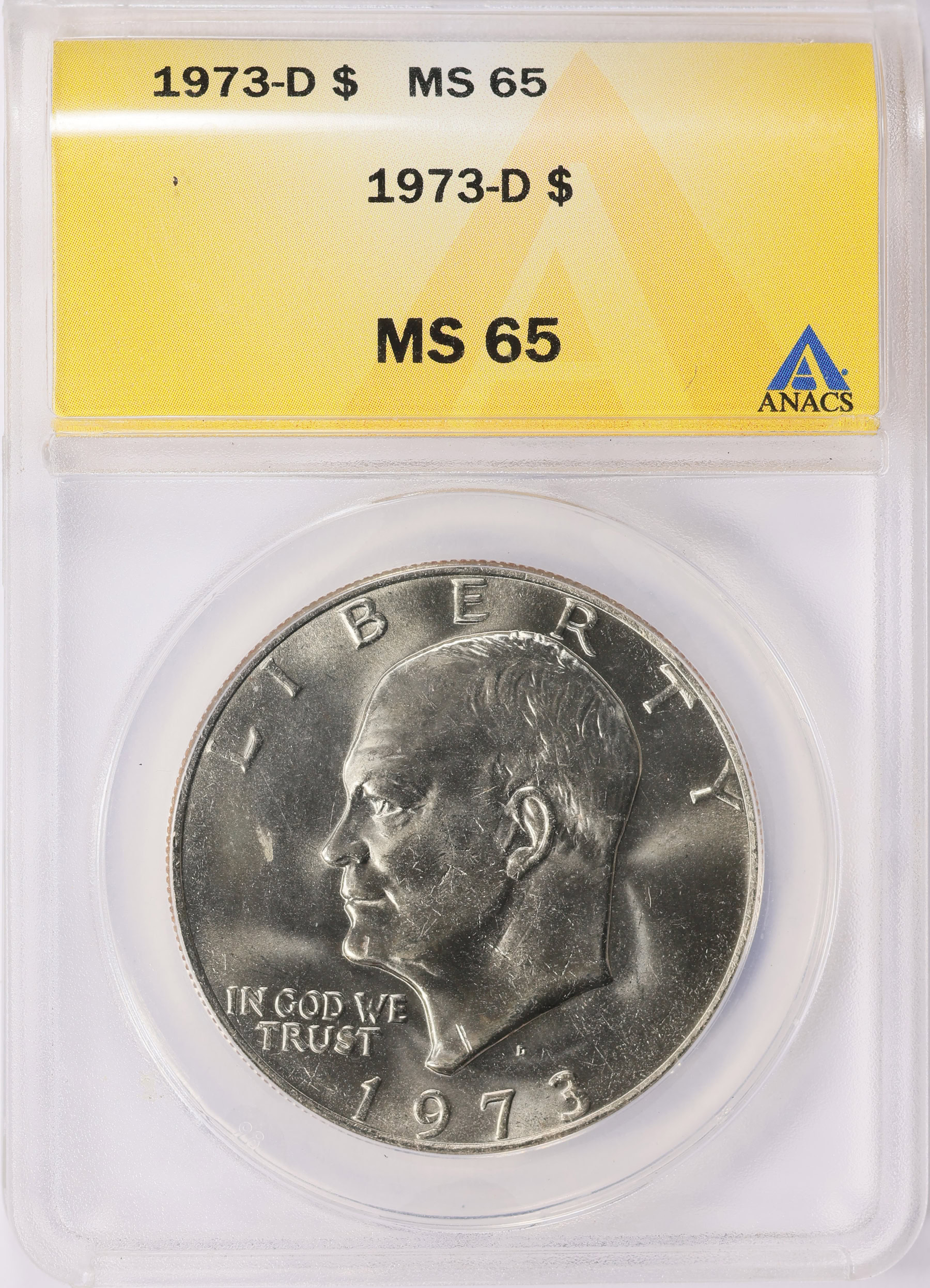 1973-D Eisenhower Dollar ANACS MS-65 (Item 1770368) | GreatCollections Coin Auctions