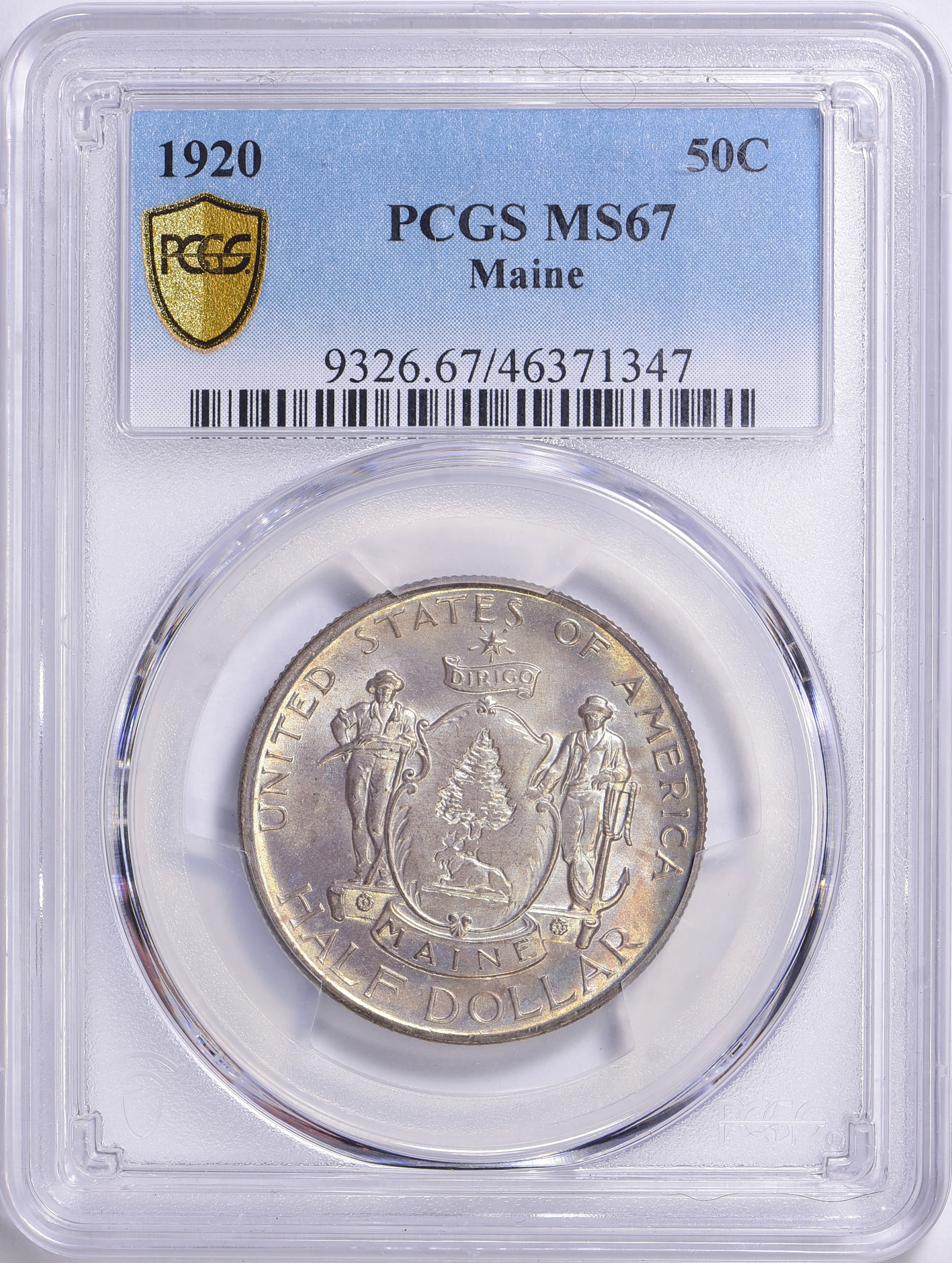 1920 Maine Centennial Half Dollar PCGS MS-67 (Toned) (Item 1770510 ...