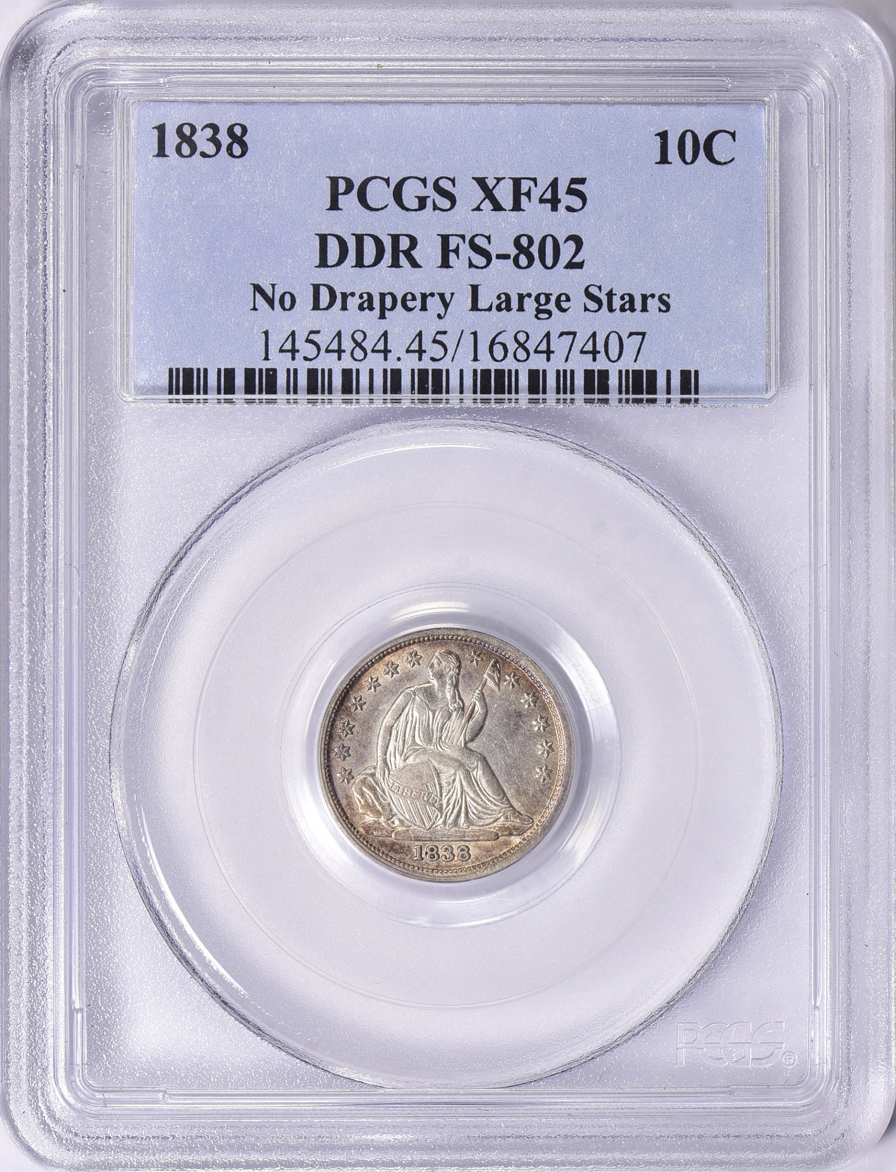 1838 Seated Liberty Dime Doubled Die Reverse FS-802 No Drapery, Large ...