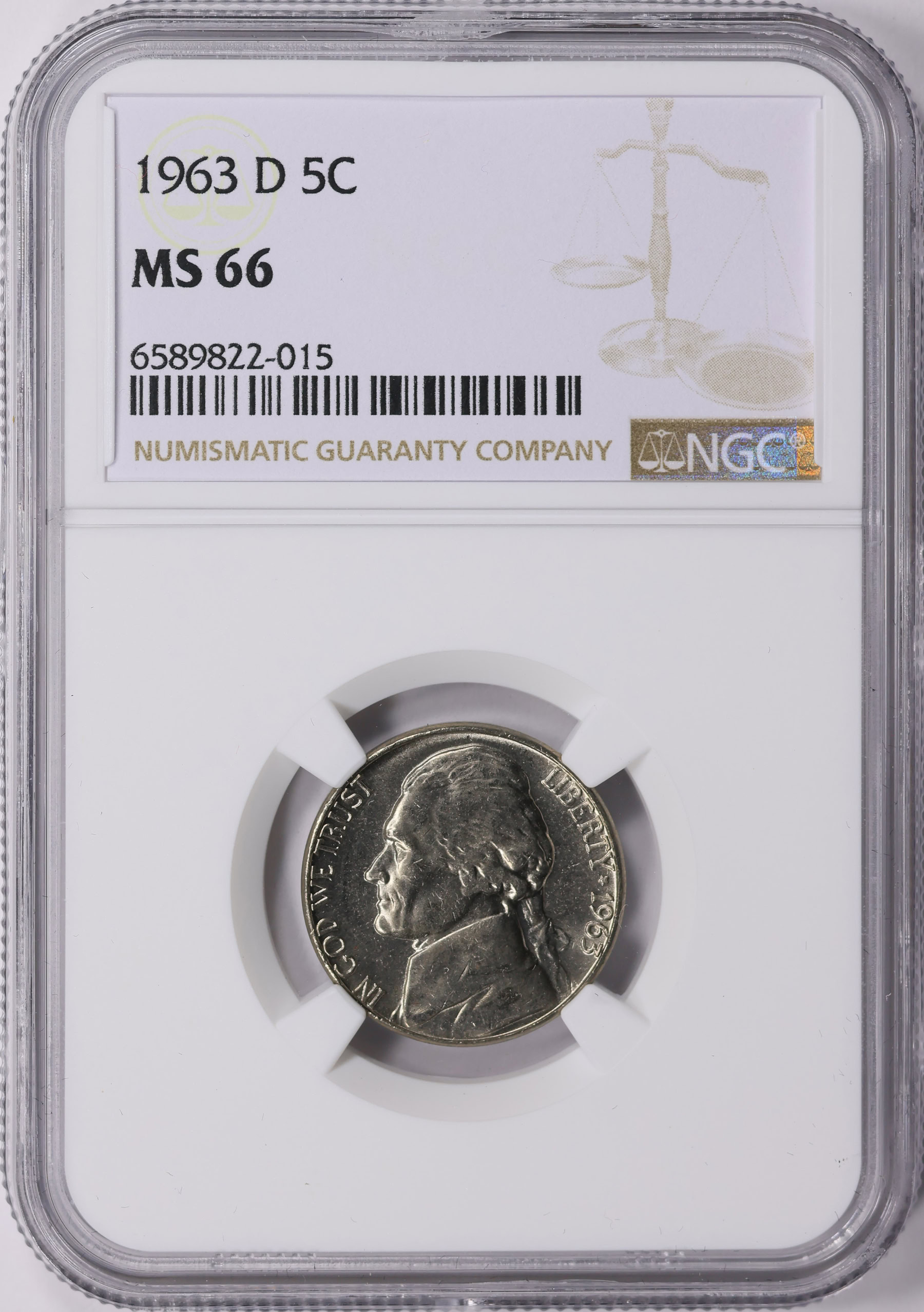 1963-D Jefferson Nickel NGC MS-66 (Item 1770633) | GreatCollections ...