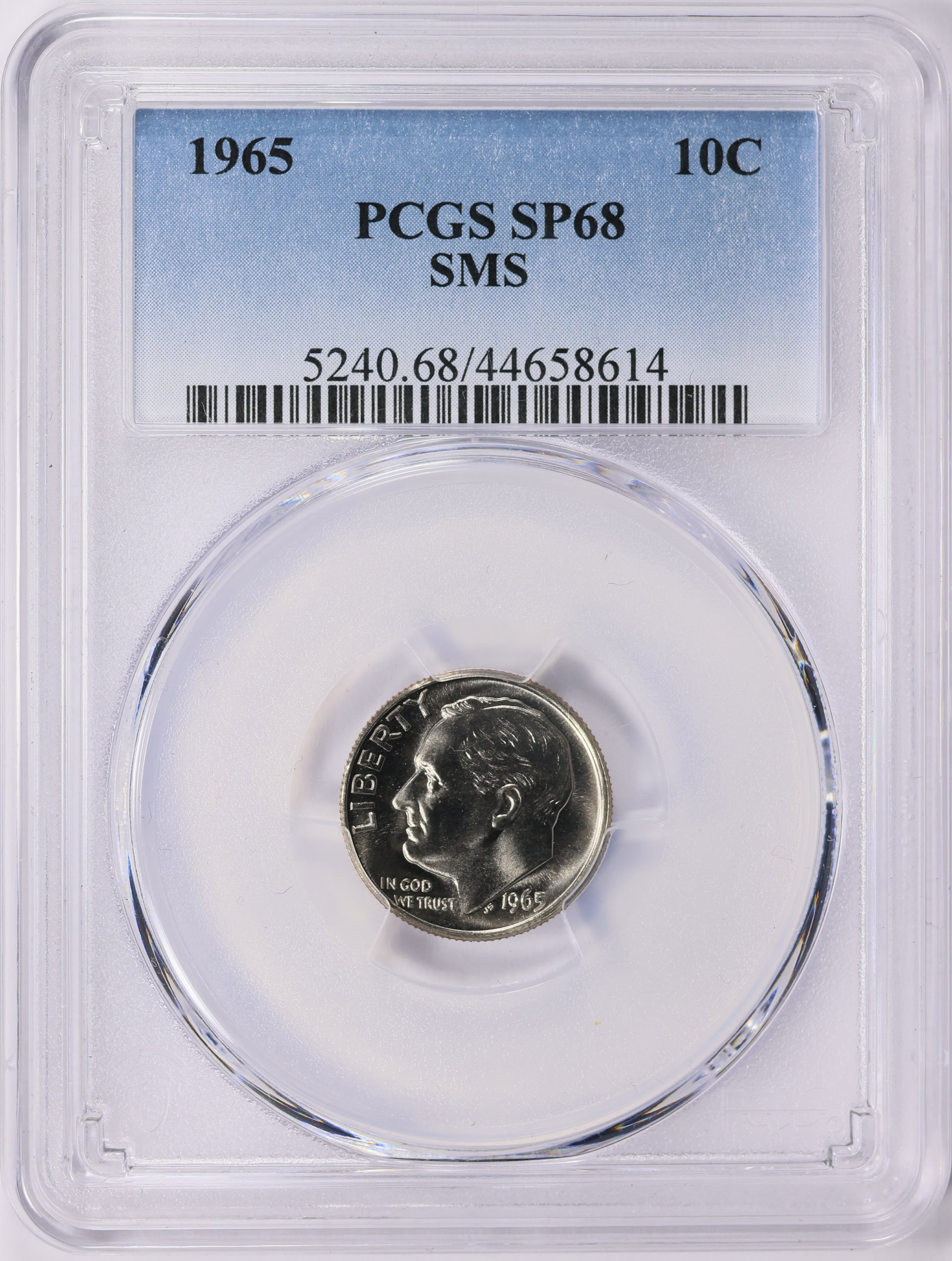 1965 Roosevelt Dime SMS PCGS SP-68 (Item 1770704) | GreatCollections ...