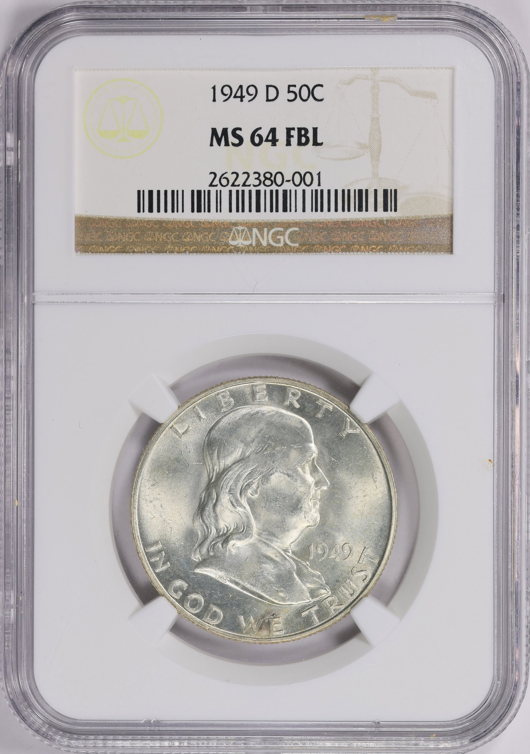 1949-D Franklin Half Dollar NGC MS-64 FBL (Item 1770837 ...
