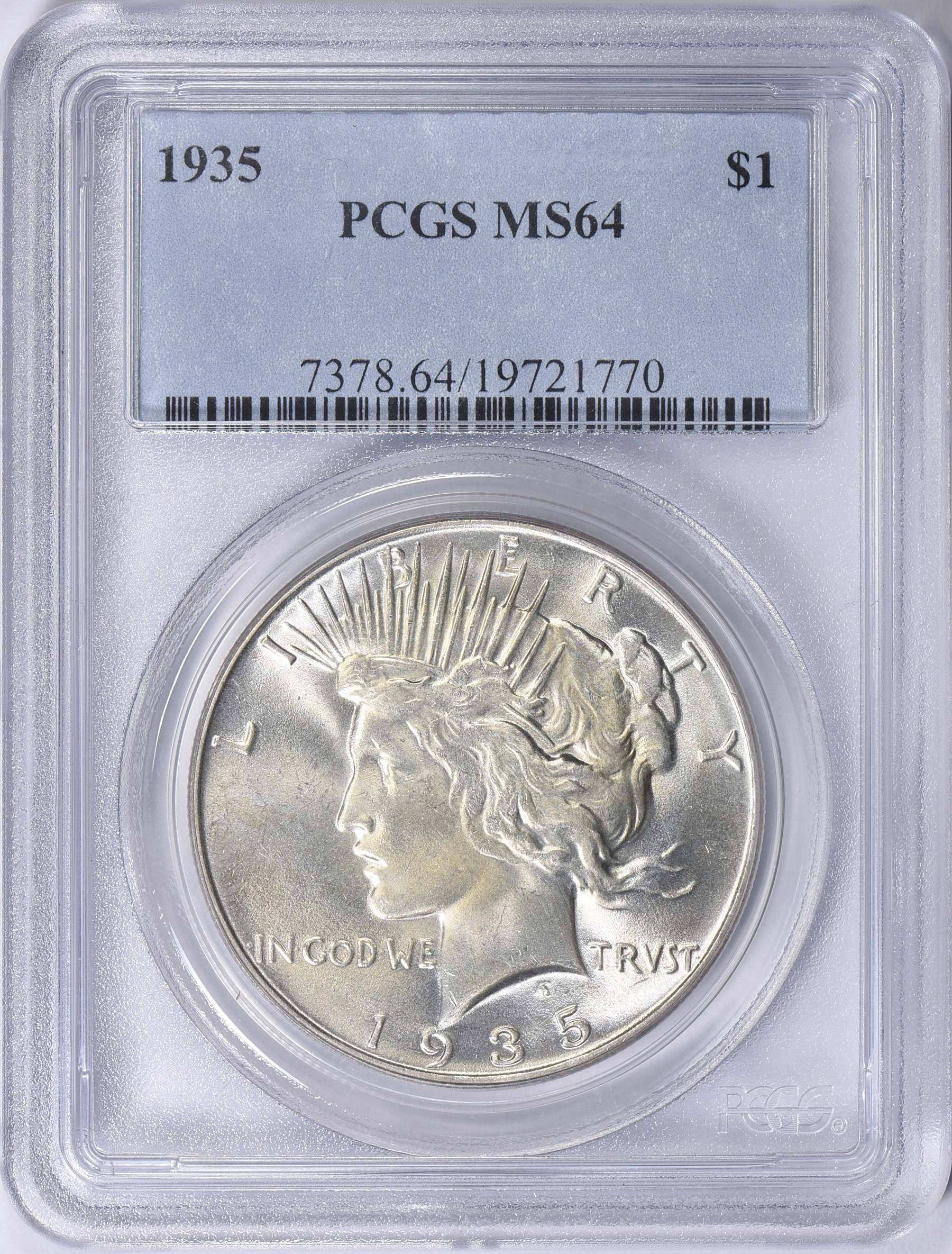 1935 Peace Silver Dollar PCGS MS-64 (Item 1770852) | GreatCollections Coin Auctions