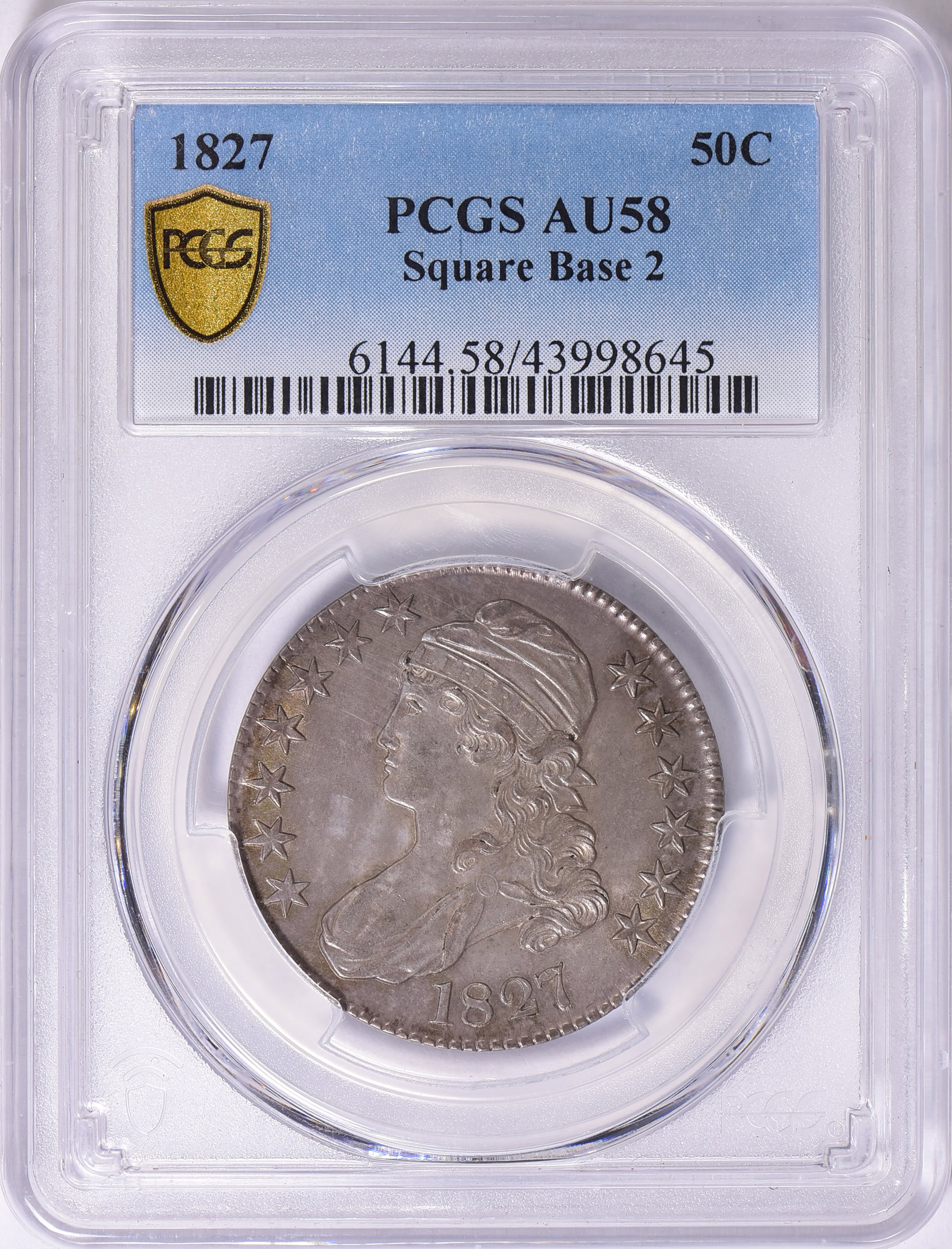 1827 Capped Bust Half Dollar Square Base 2 PCGS AU-58 (Item 1770883 ...