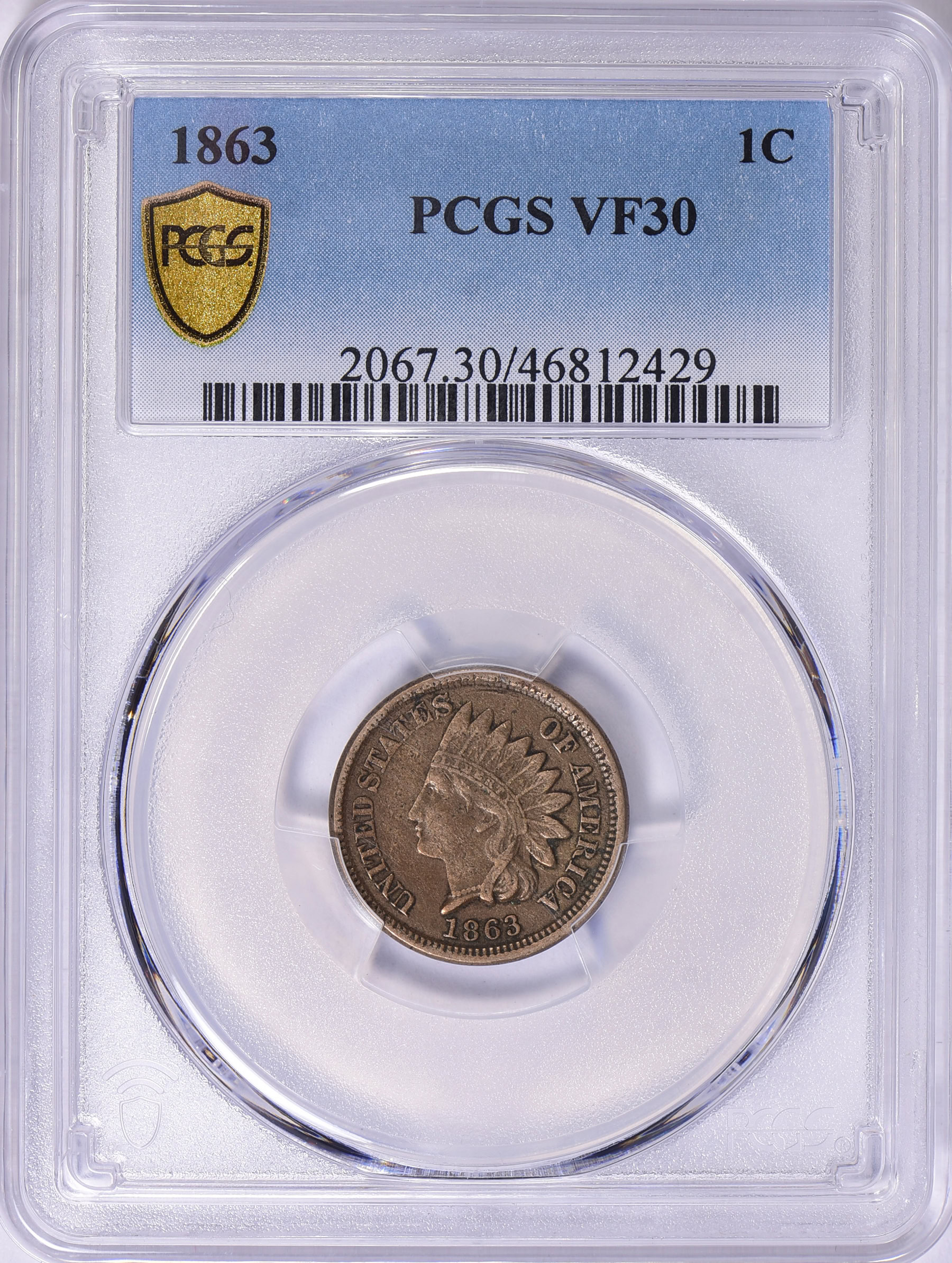 1863 Indian Cent PCGS VF-30 (Item 1770994) | GreatCollections Coin Auctions