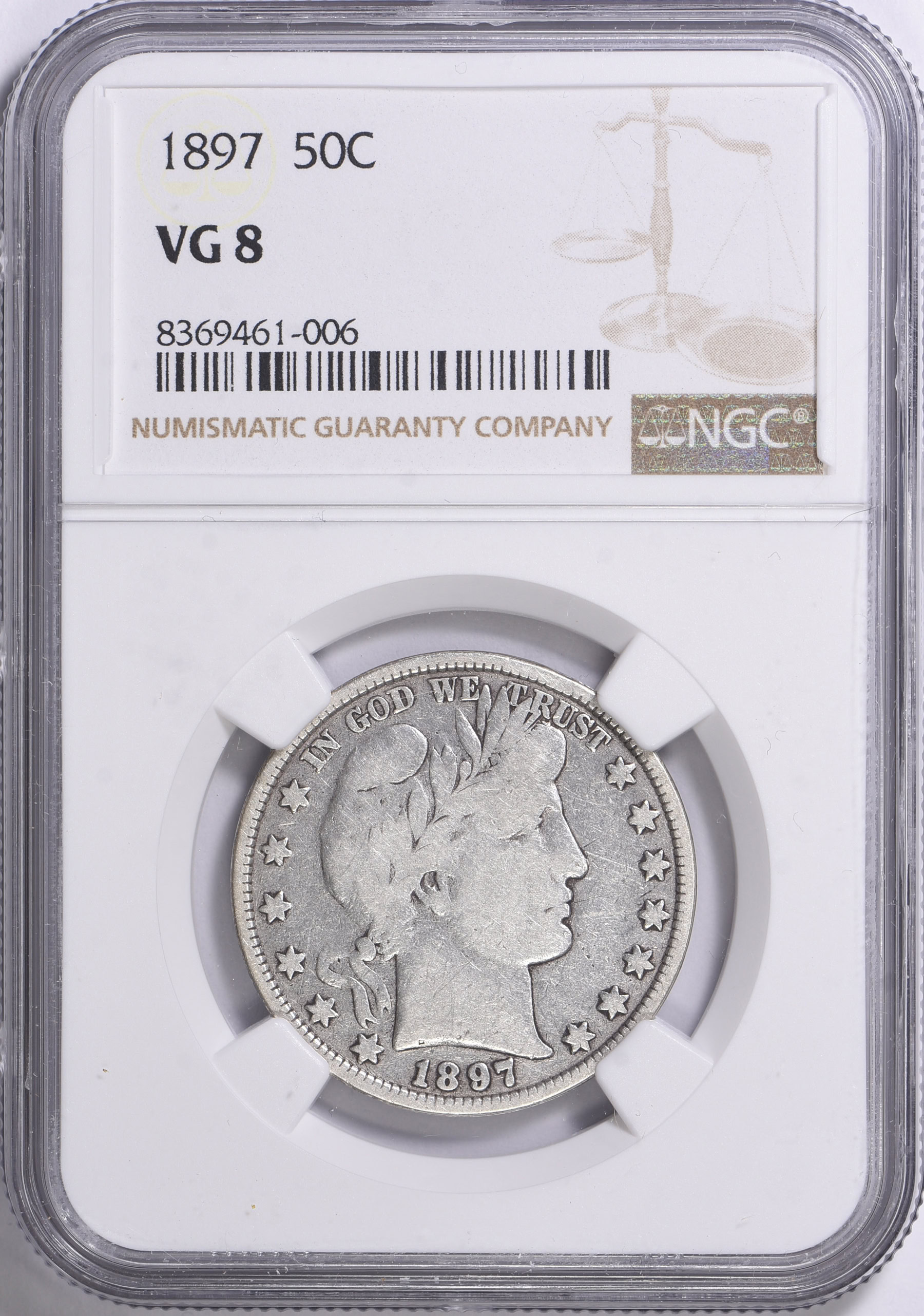 1897 Barber Half Dollar NGC VG-08 (Item 1771071) | GreatCollections Coin Auctions