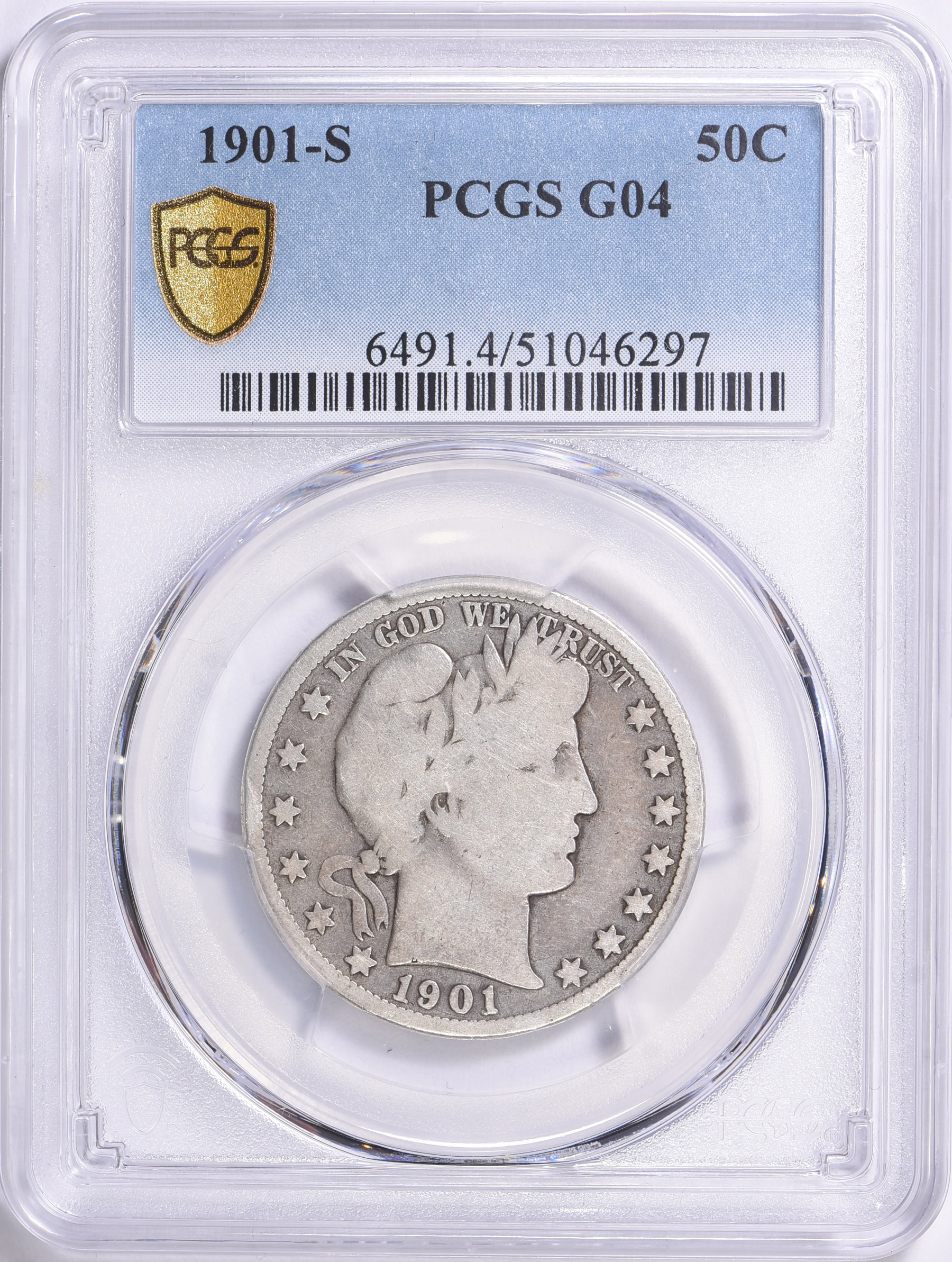 1901-S Barber Half Dollar PCGS G-04 (Item 1771080) | GreatCollections Coin Auctions