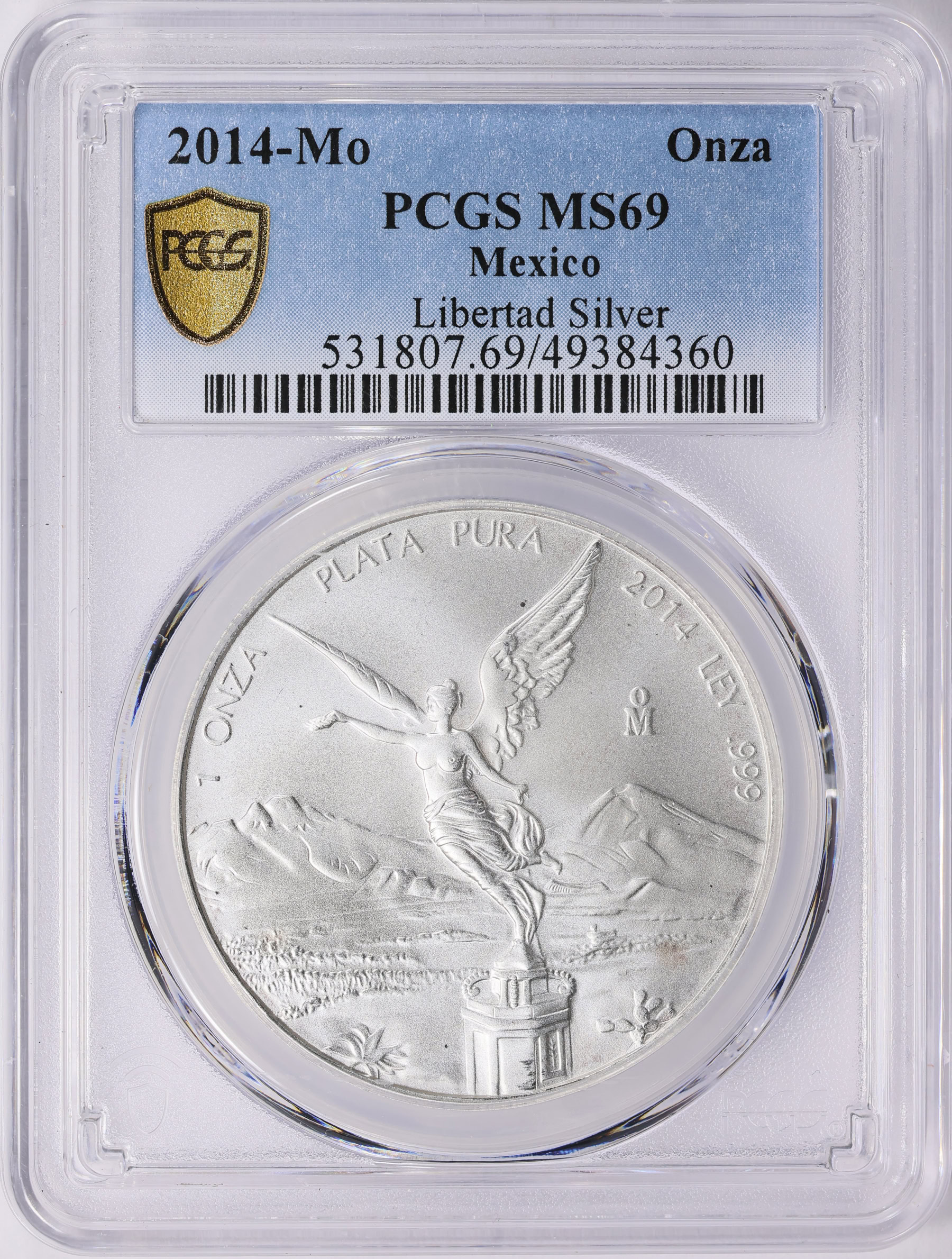 Mexico 2014-Mo Silver Onza Libertad Silver KM-639 PCGS MS-69 (Item 1771105) | GreatCollections ...