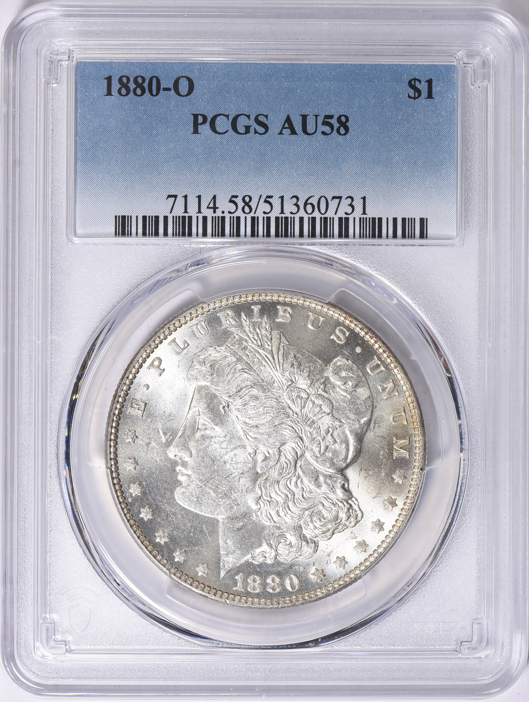 1880-O Morgan Silver Dollar PCGS AU-58 (Item 1771109) | GreatCollections Coin Auctions