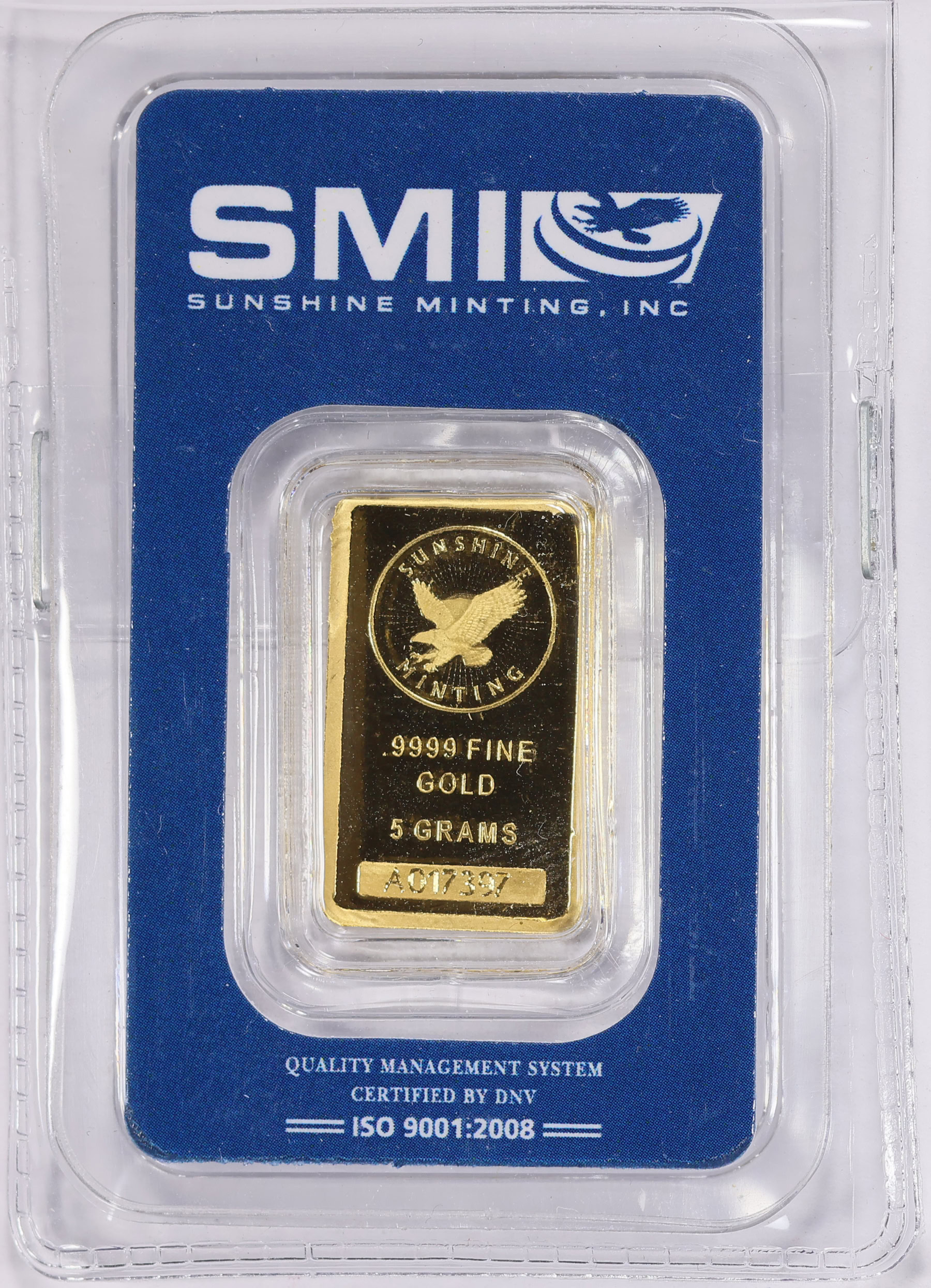 ND Gold 5gms Sunshine Minting Inc. Ingot/Bar Uncertified in Card of ...