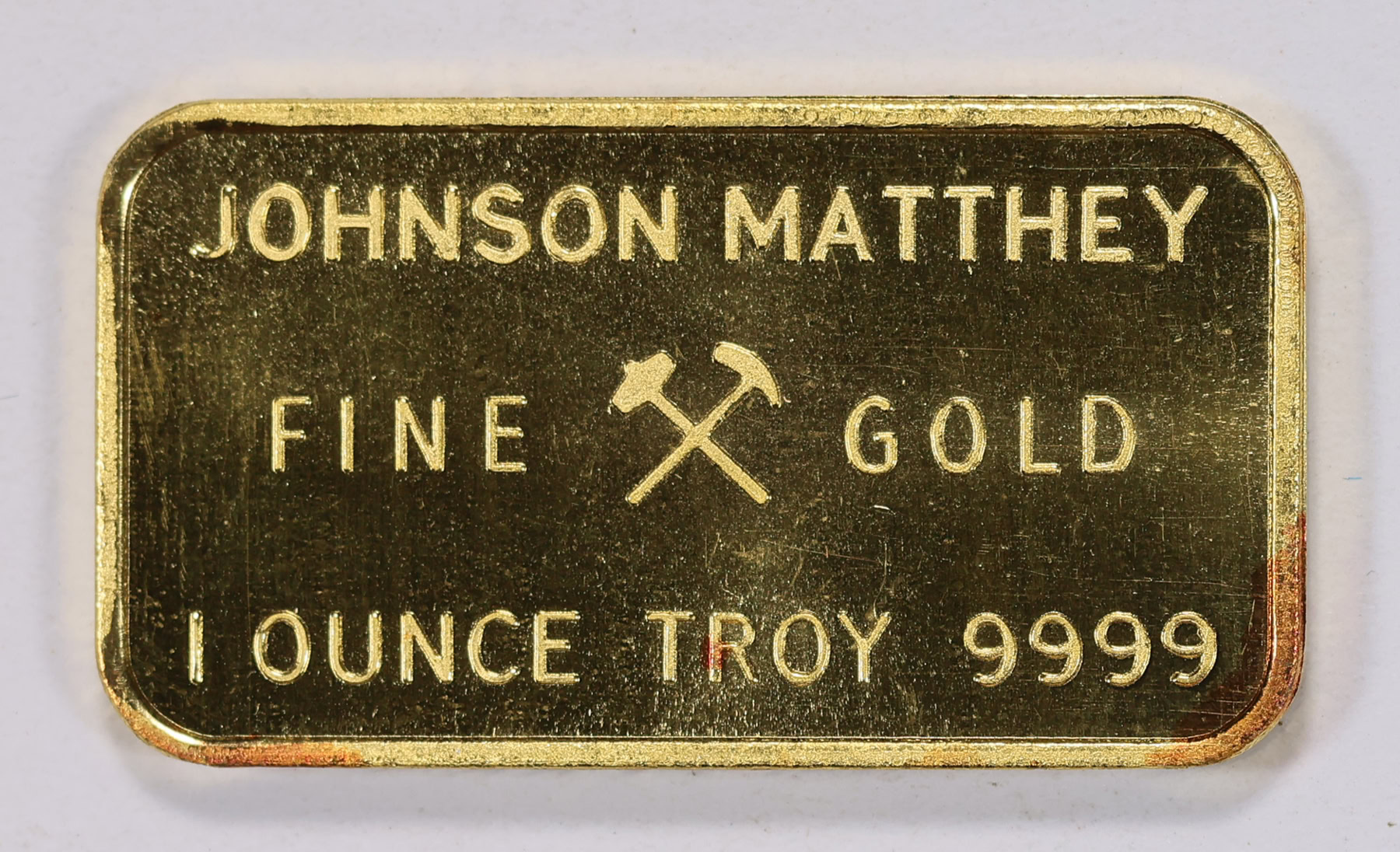 ND Gold 1oz Johnson Matthey Ingot/Bar Uncertified (AGW = 0.999 oz ...