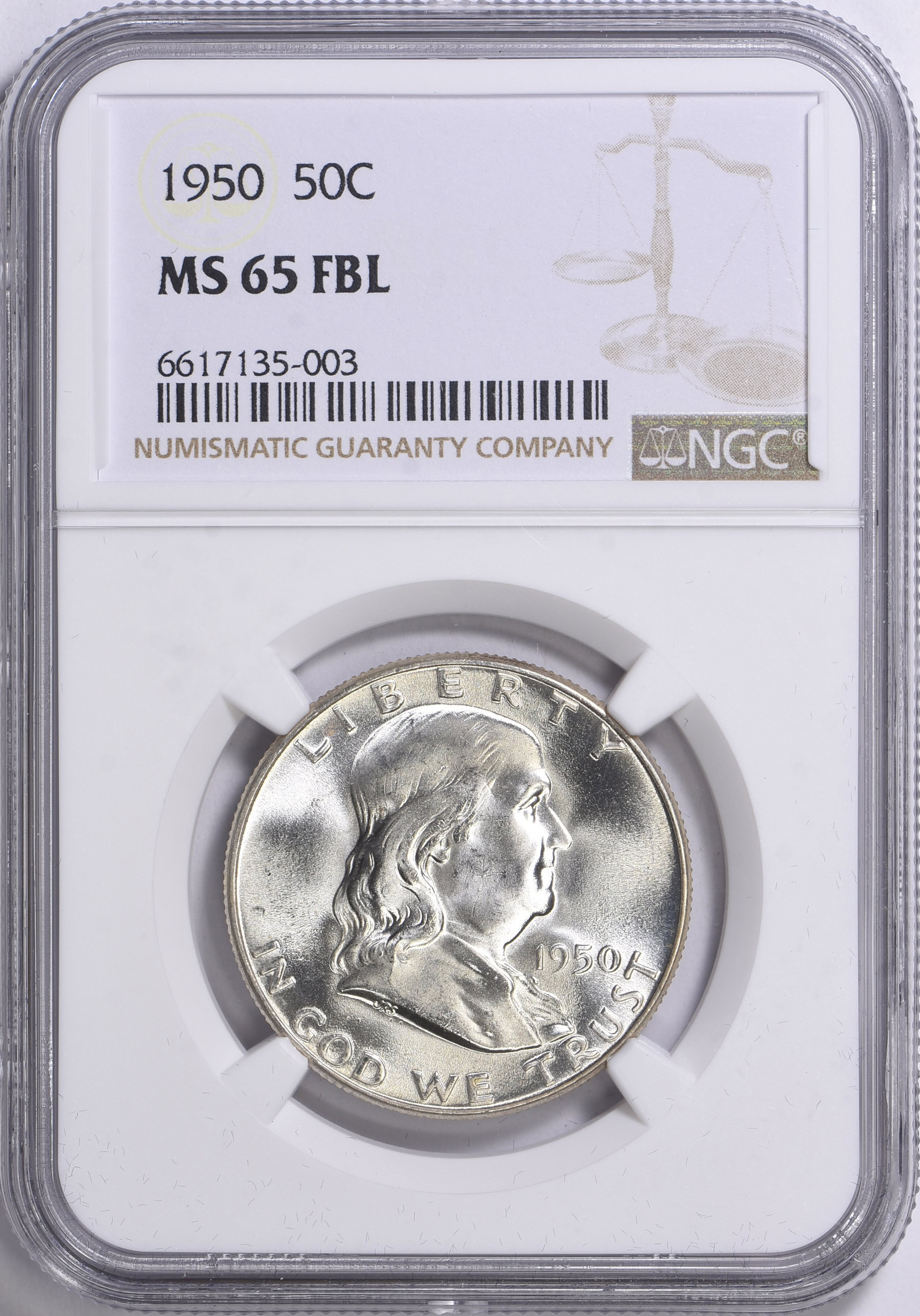 1950 Franklin Half Dollar NGC MS-65 FBL (Item 1771429 ...