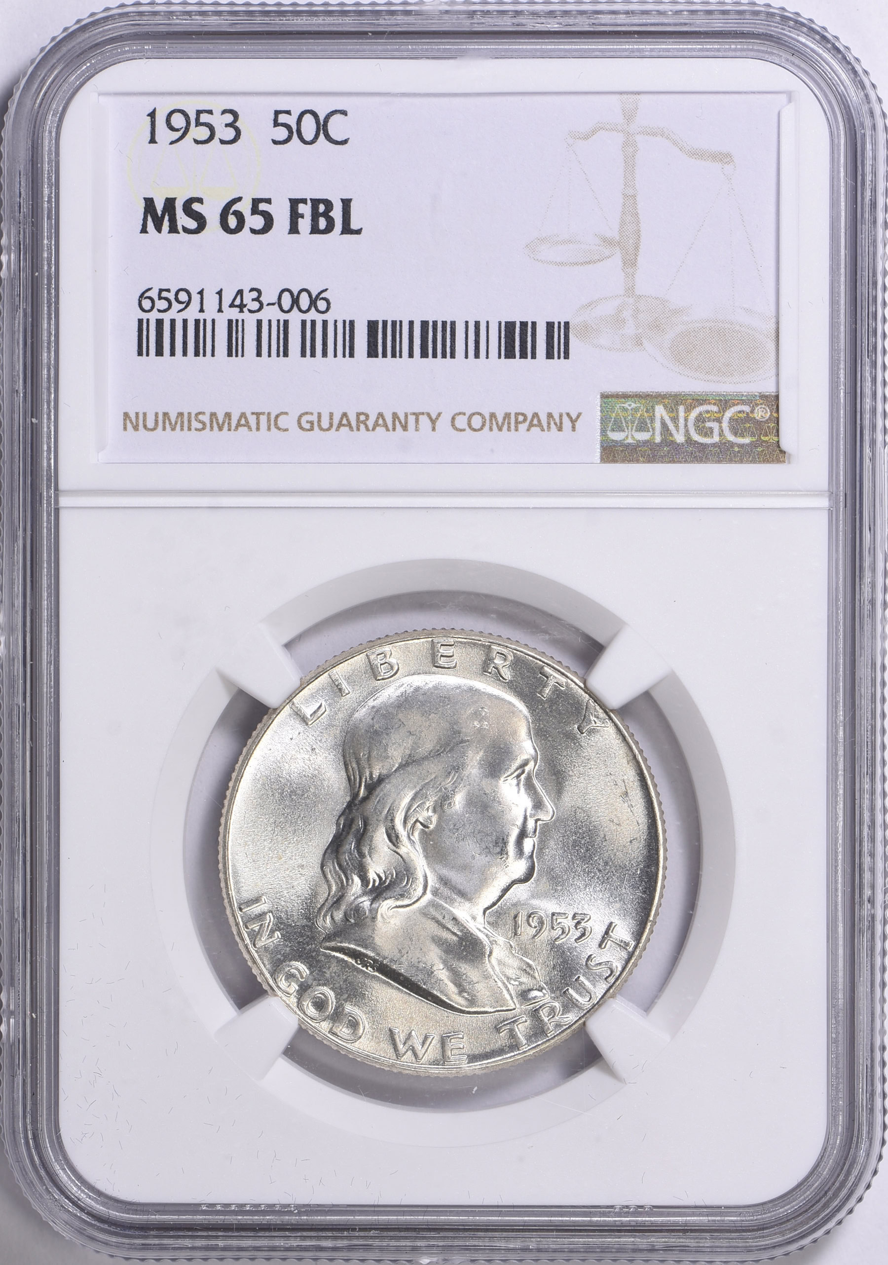 1953 Franklin Half Dollar NGC MS-65 FBL (Item 1771442 ...