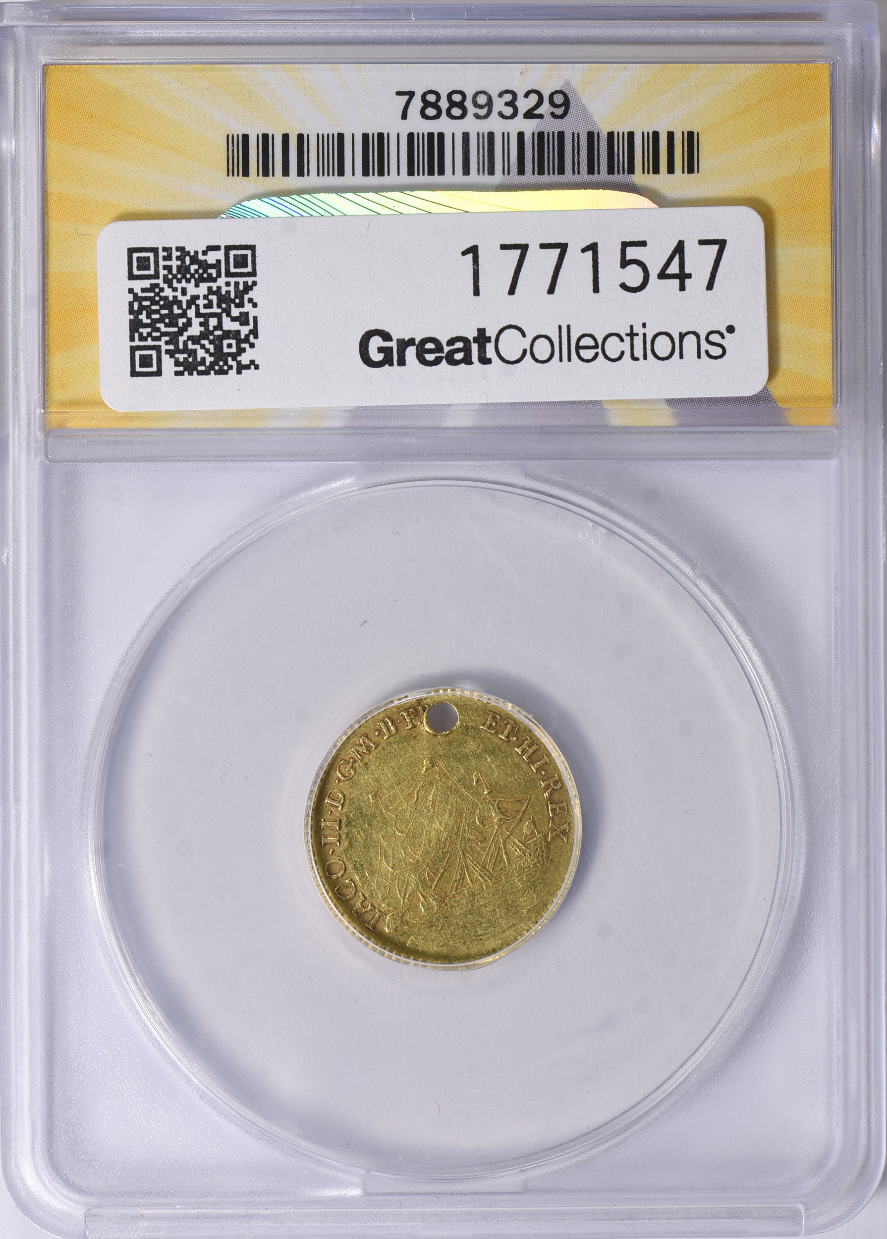 Great Britain ND (c.1685-88) Gold 19mm James II Touch Piece Medal ANACS ...