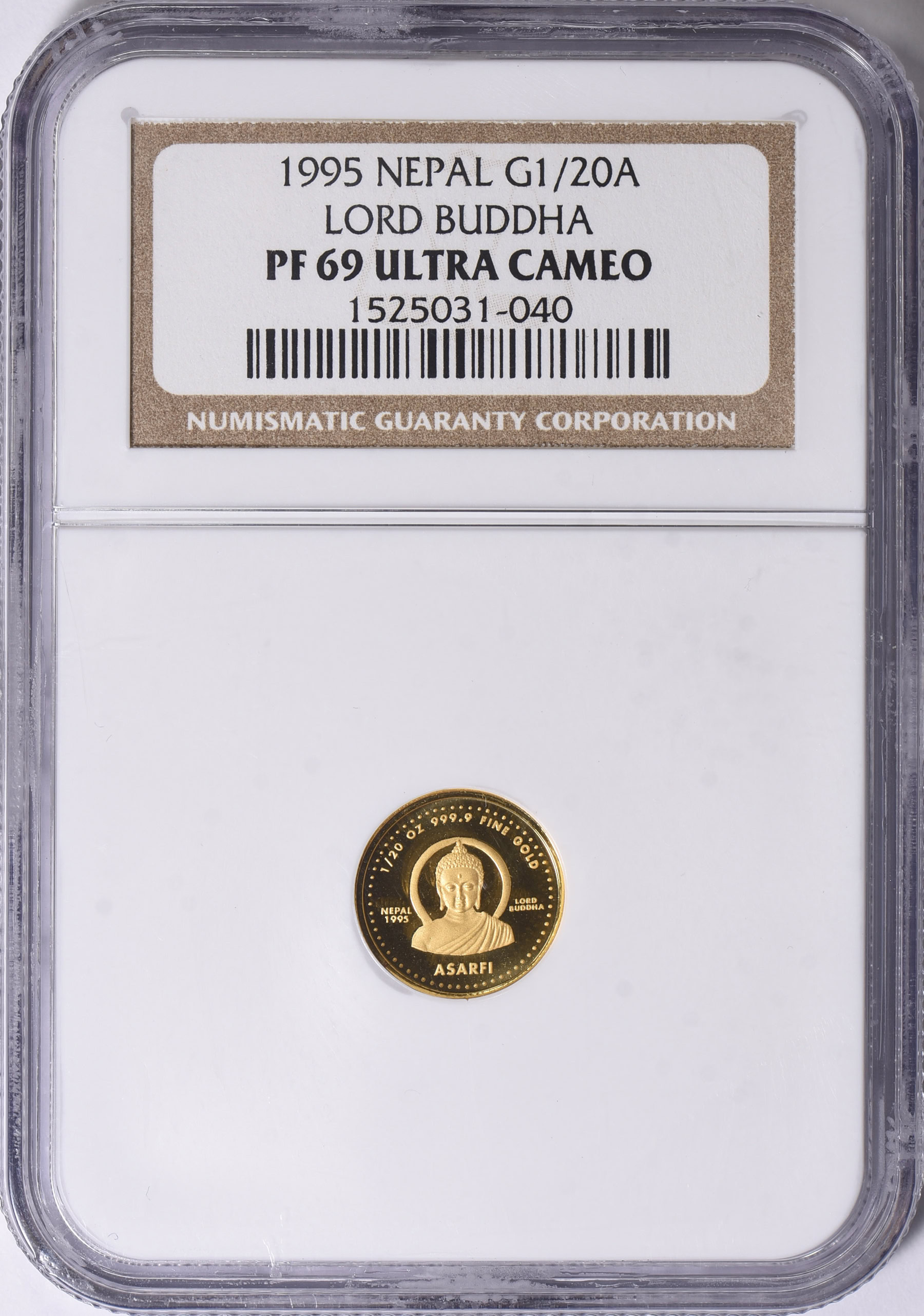 Nepal VS 2052 (1995) Gold 1/20 Asarfi Lord Buddha KM-1079 NGC Proof-69 ...