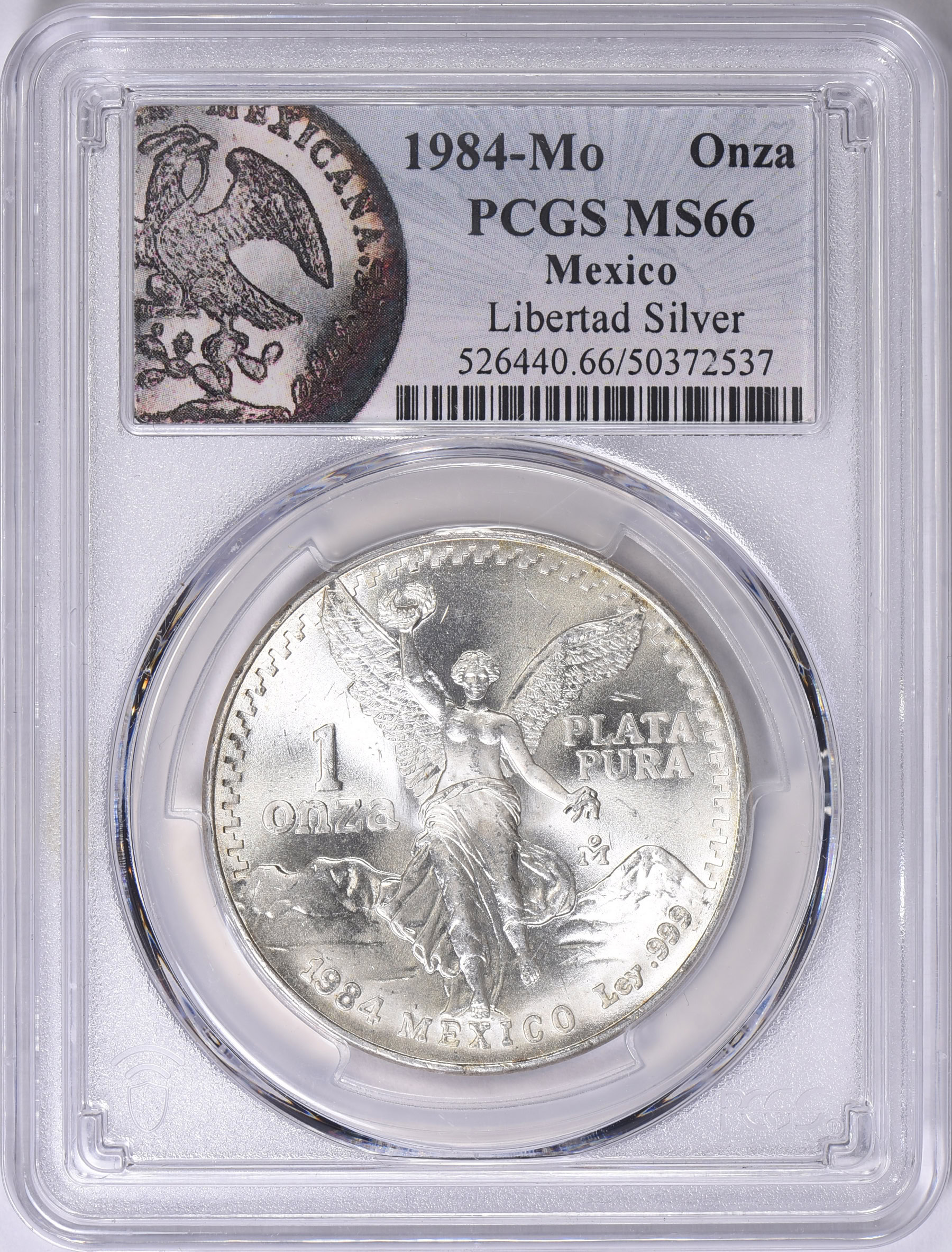 Mexico 1984-Mo Silver Onza Libertad KM-494.1 PCGS MS-66 (Item 1771694) | GreatCollections Coin ...
