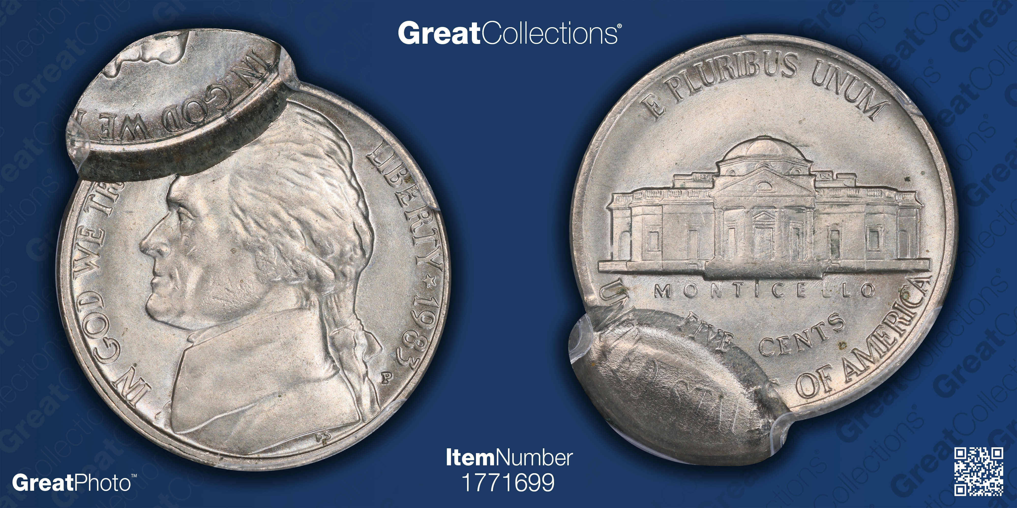 Mint Error 1983-P Jefferson Nickel Double Struck 2nd Strike 80% Off ...