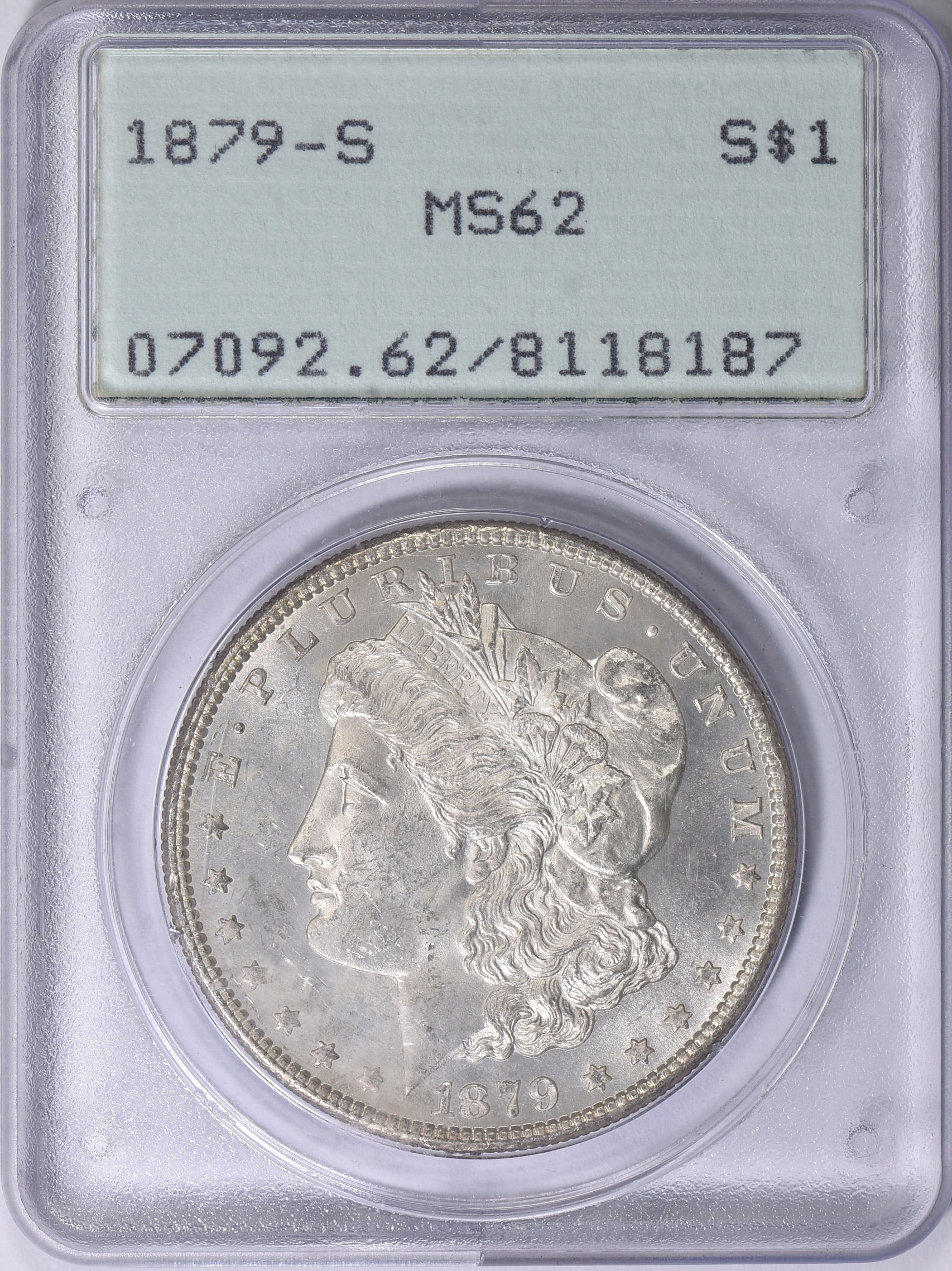 1879-S Morgan Silver Dollar PCGS MS-62 OGH (1st Gen) (Toned) (Item 1771708) | GreatCollections ...