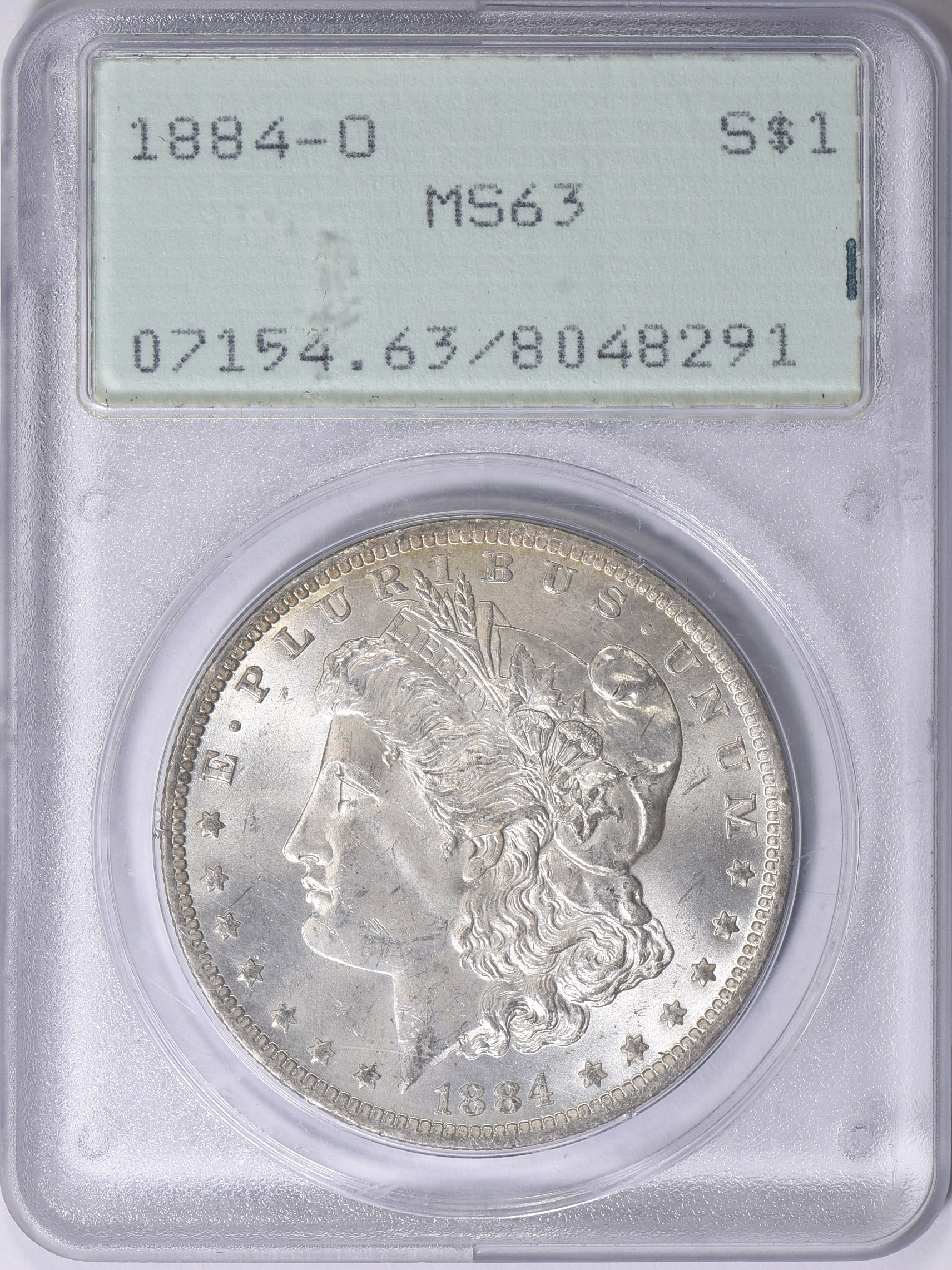 1884-O Morgan Silver Dollar PCGS MS-63 OGH (1st Gen) (Toned) (Item 1771709) | GreatCollections ...