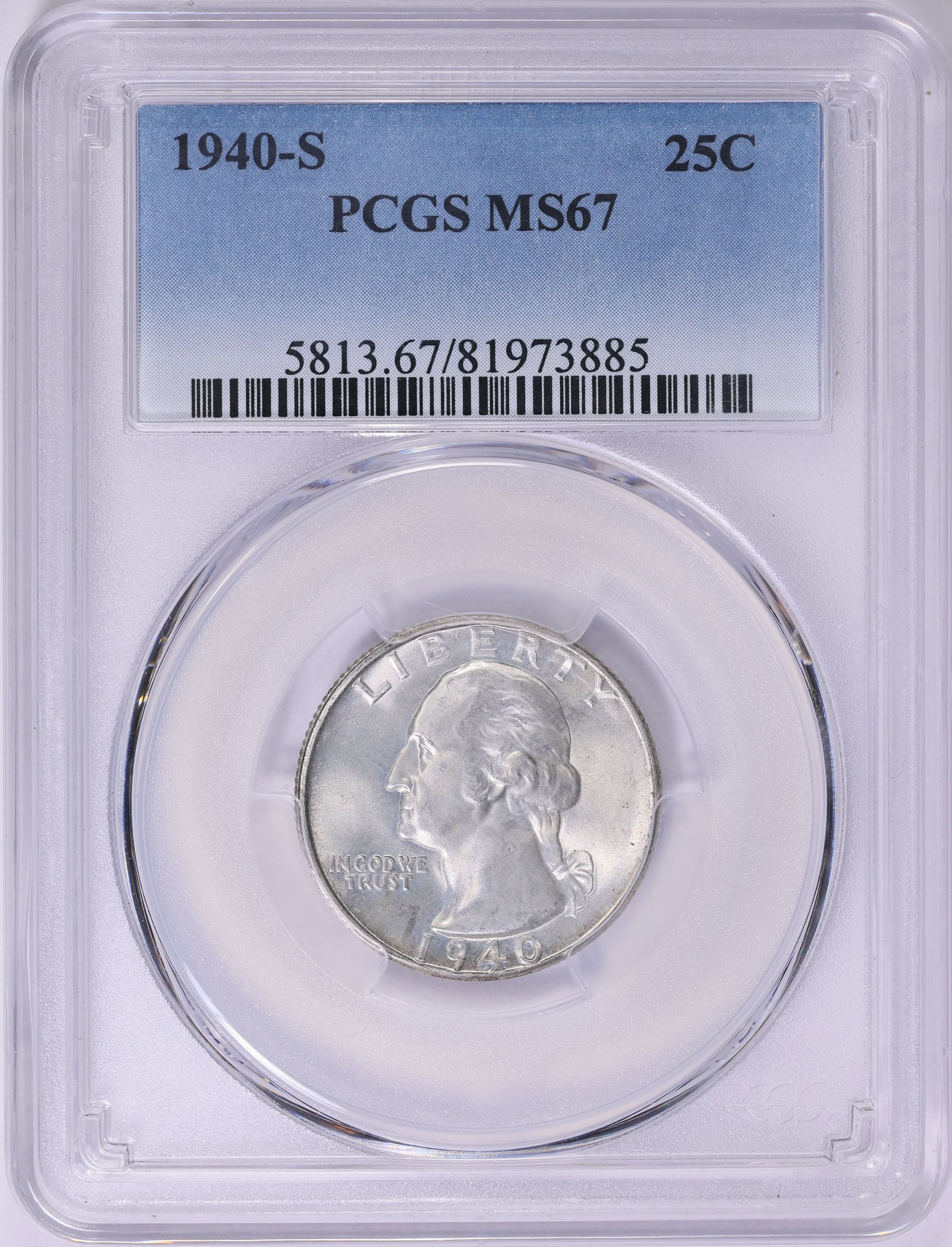 1940-S Washington Quarter PCGS MS-67 (Item 1771866) | GreatCollections Coin Auctions