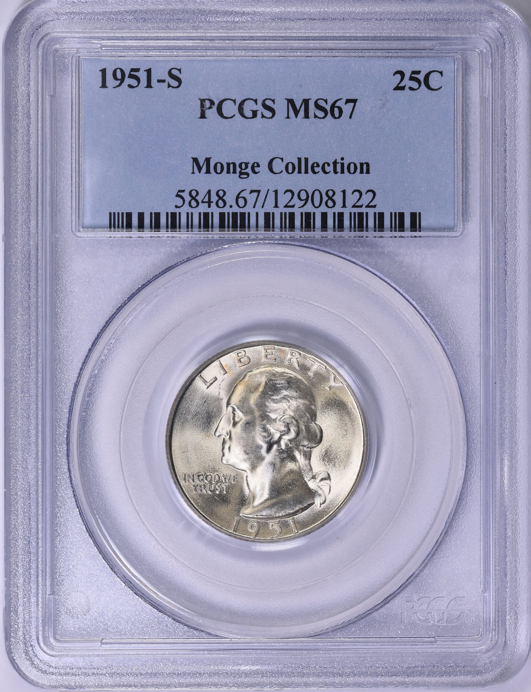 1951-S Washington Quarter PCGS MS-67 (Monge Collection) (Item 1771873 ...