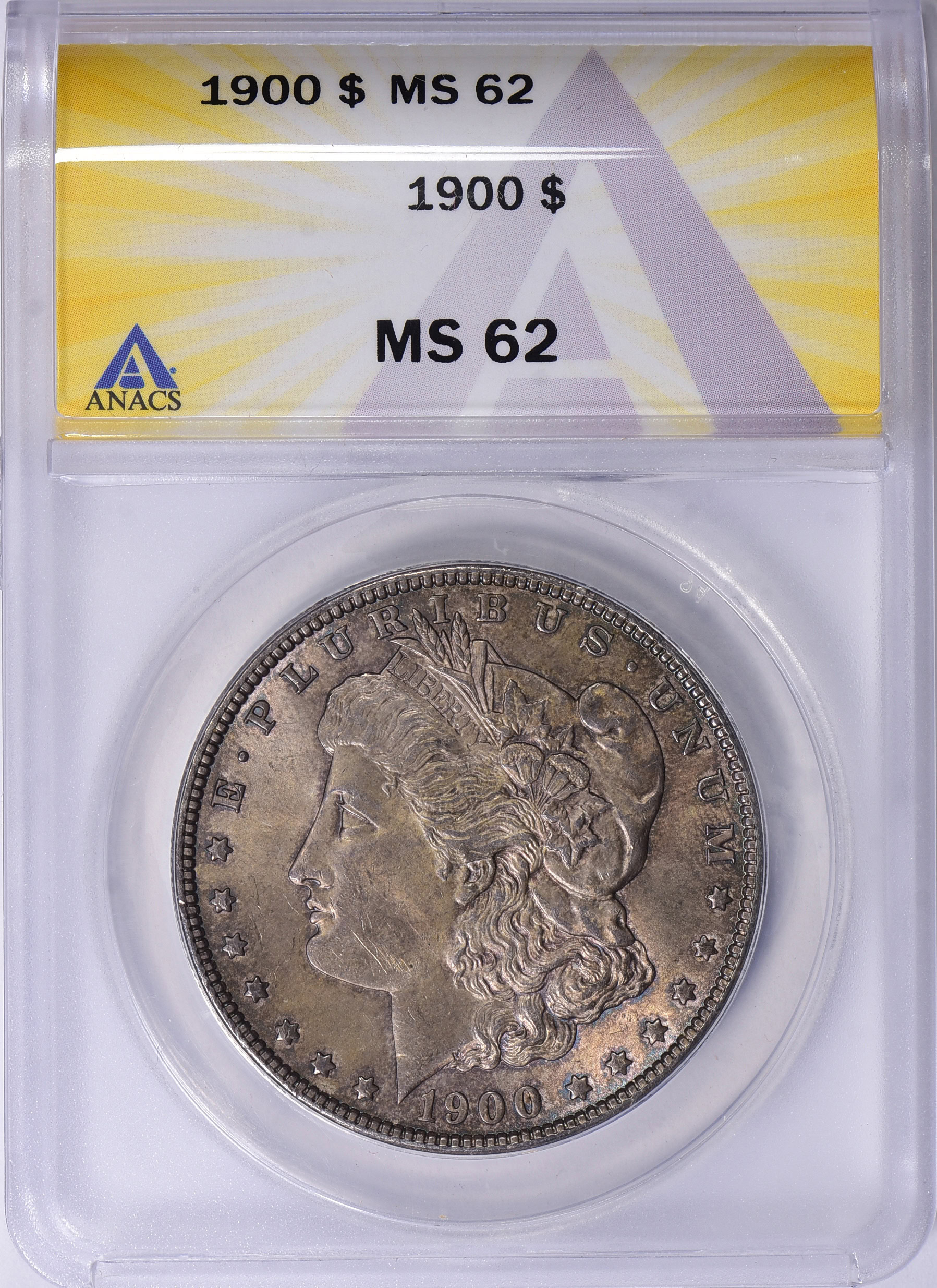 1900 Morgan Silver Dollar ANACS MS-62 (Toned) (Item 1771982) | GreatCollections Coin Auctions