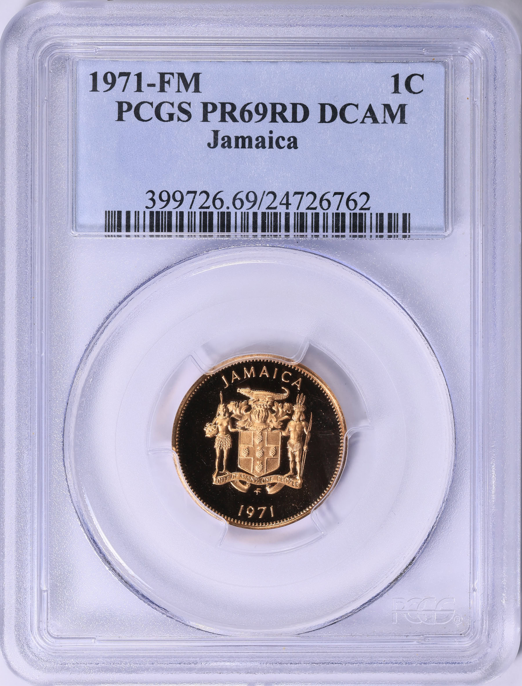 Jamaica 1971-FM Cent KM-51 PCGS Proof-69 RD DCAM (Item 1772002 ...