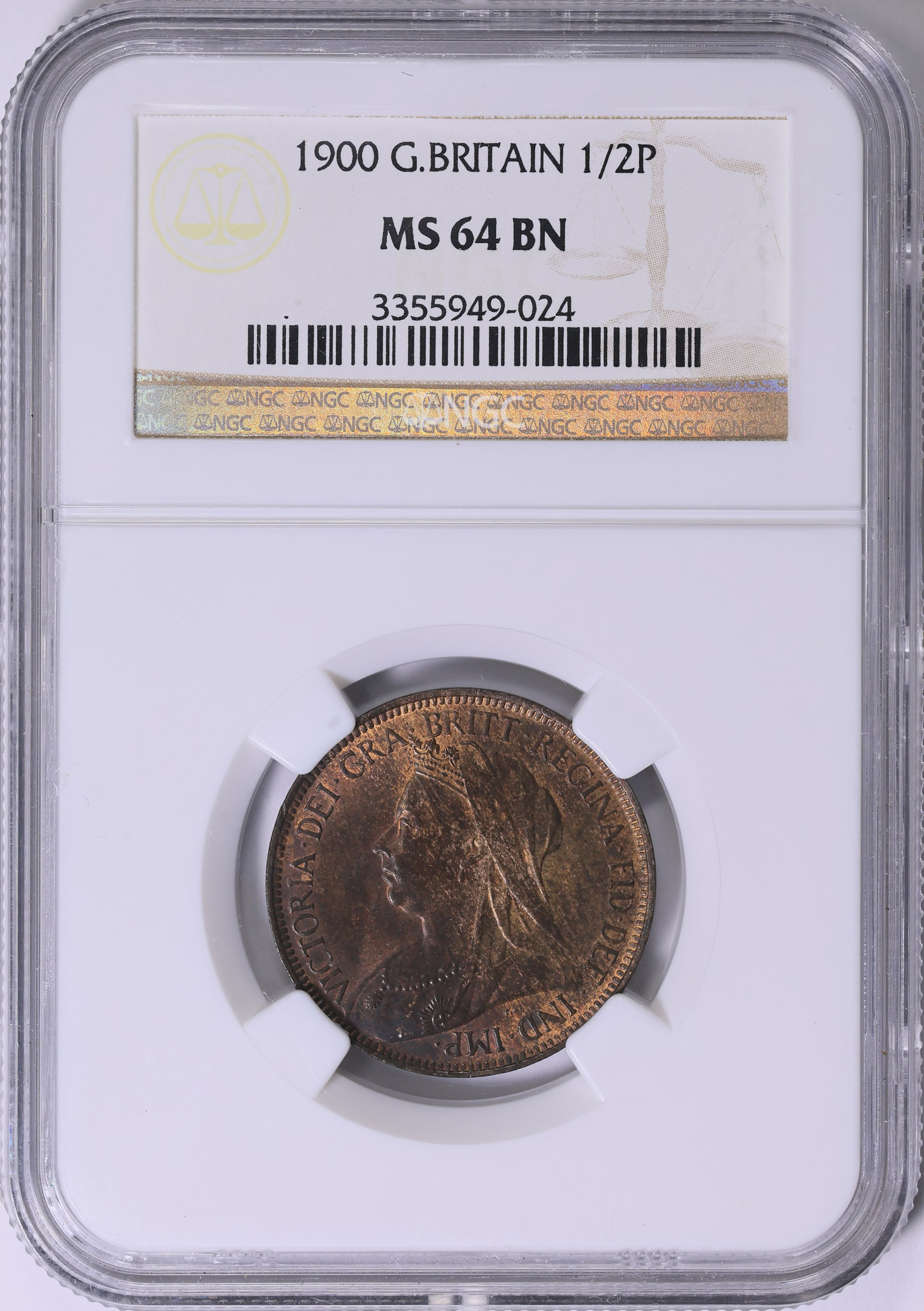 Great Britain 1900 1/2 Penny KM-789 NGC MS-64 BN (Item 1772026) | GreatCollections Coin Auctions