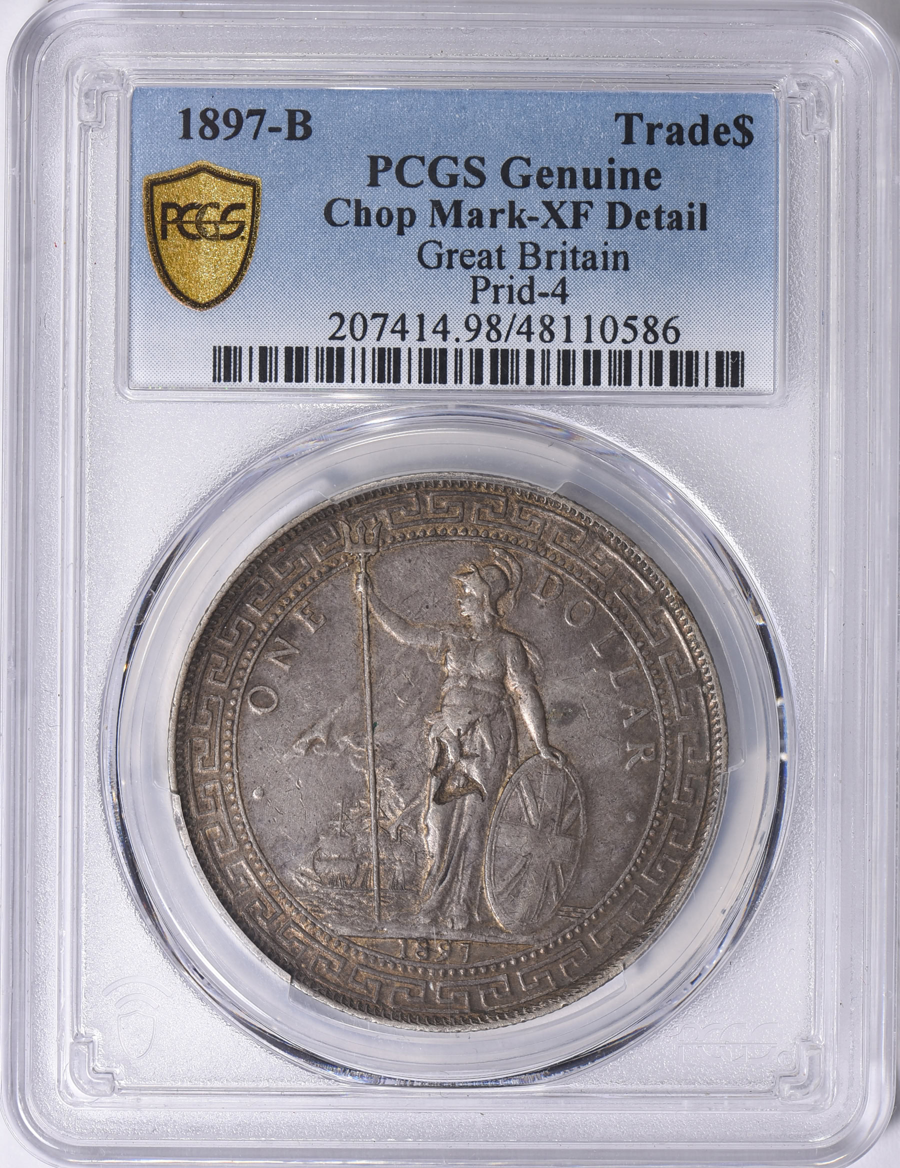 Great Britain 1897-B Silver Trade Dollar KM-T5 PCGS Genuine XF Details (Item 1772121 ...