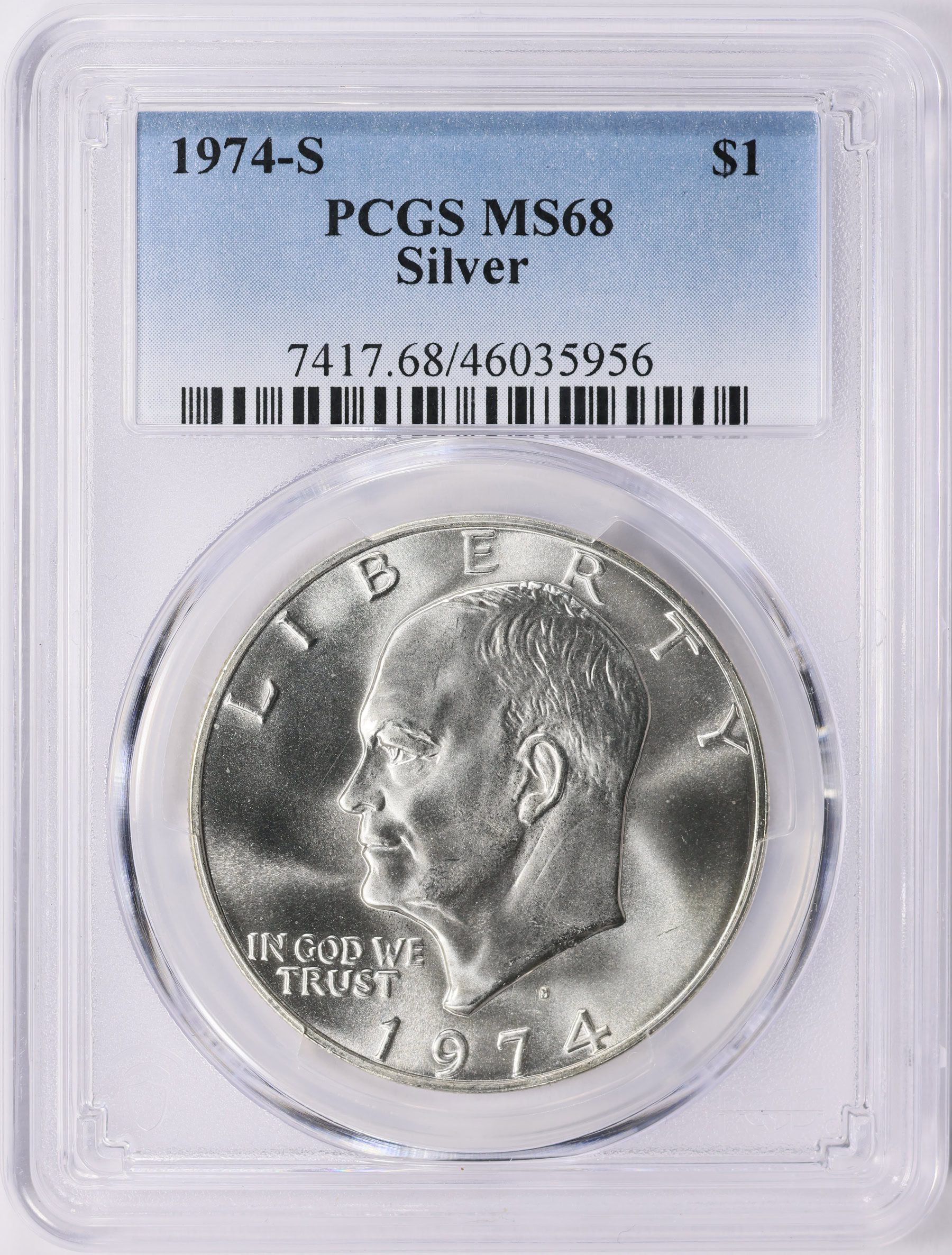 1974-S Eisenhower Dollar Silver PCGS MS-68 (Item 1772263) | GreatCollections Coin Auctions