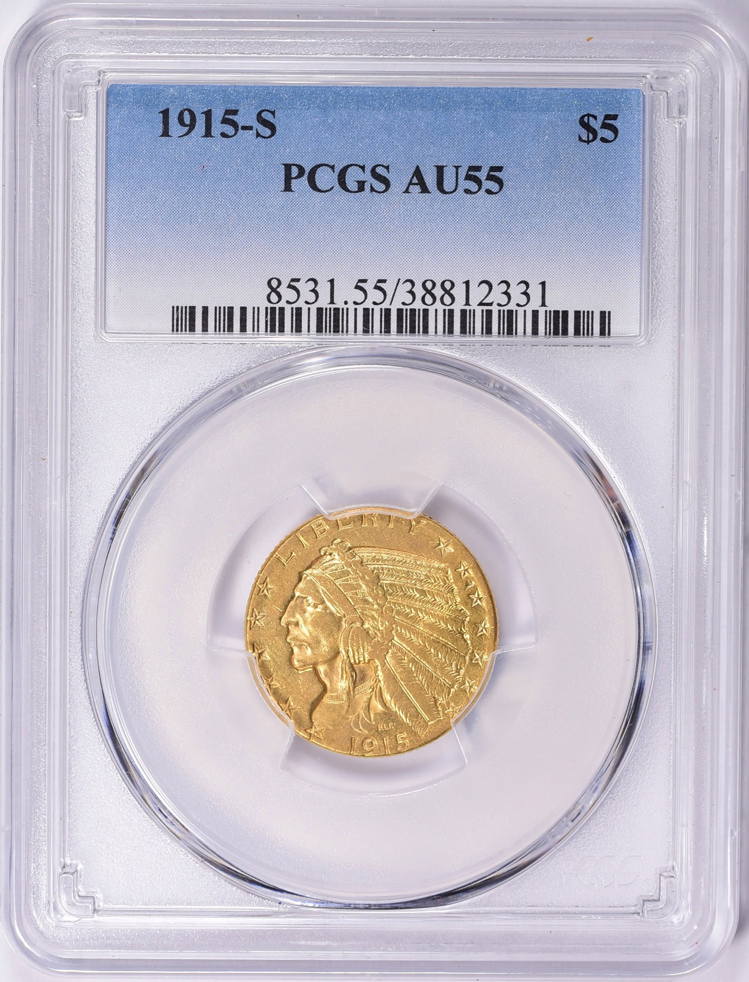 1915-S Indian Gold Half Eagle PCGS AU-55 (Item 1772330 ...